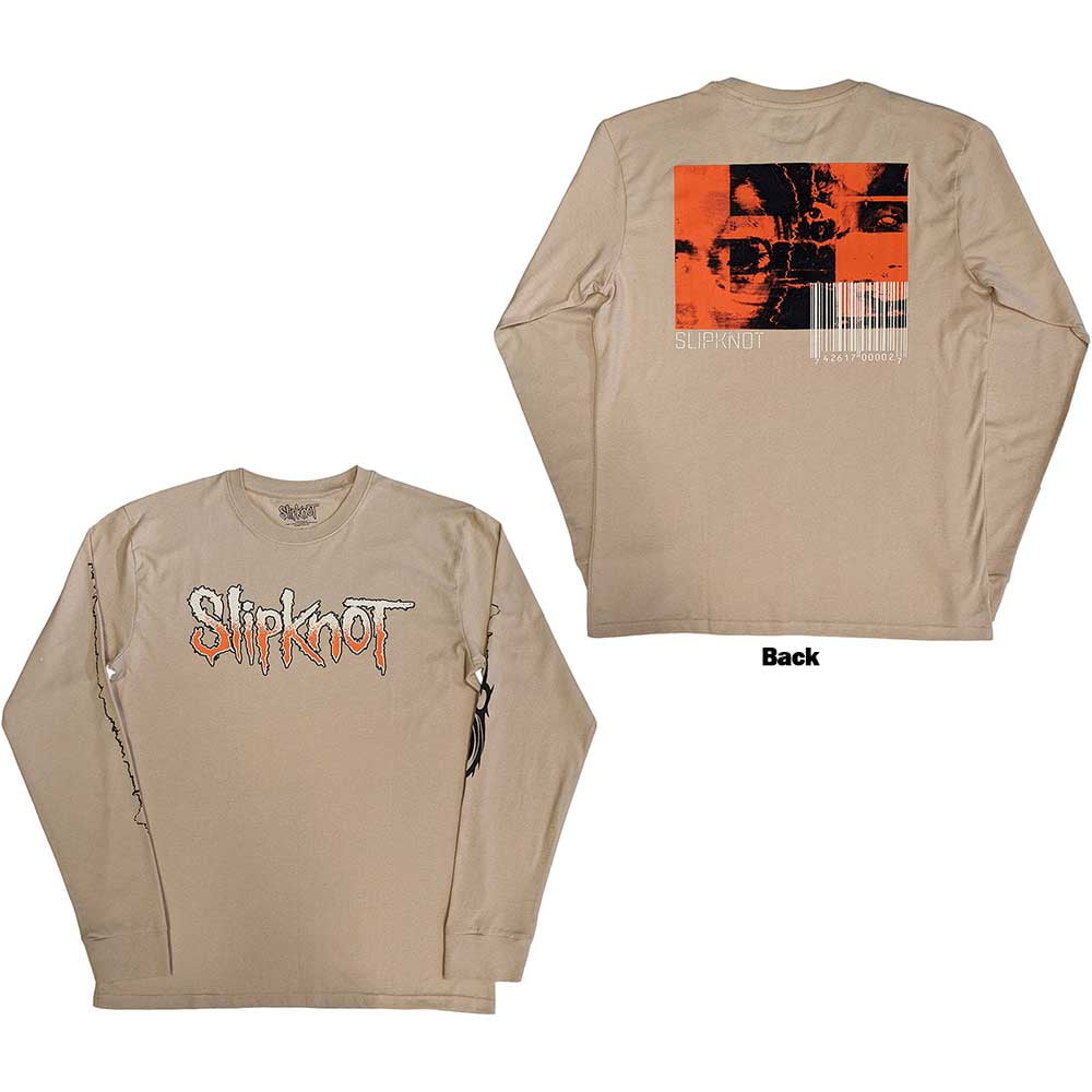 Slipknot Unisex Long Sleeve T-Shirt: The End So Far Logo Barcode (Back ...