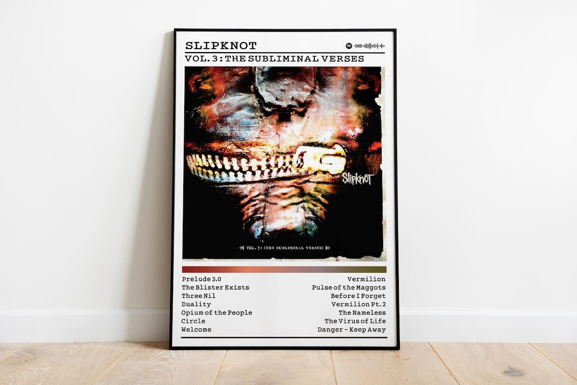 Slipknot Vol 3 Album : Metal Music Wall Art #880, Unframed Poster Size ...