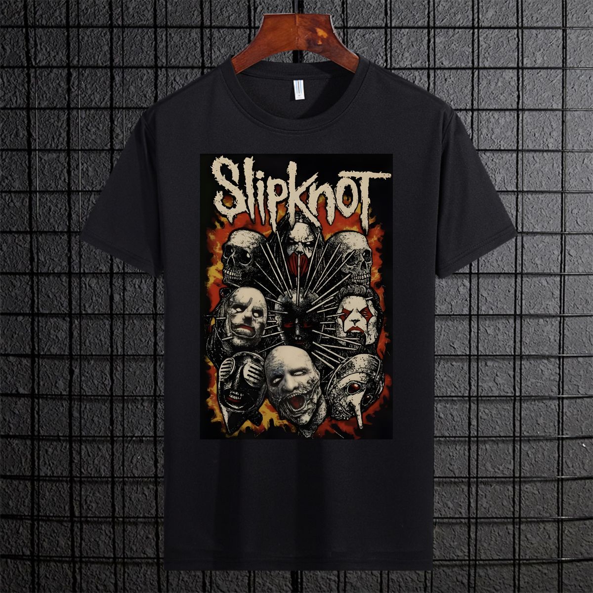 Slipknot t-shirt with spiked mask design, Brutal Horror Industrial ...