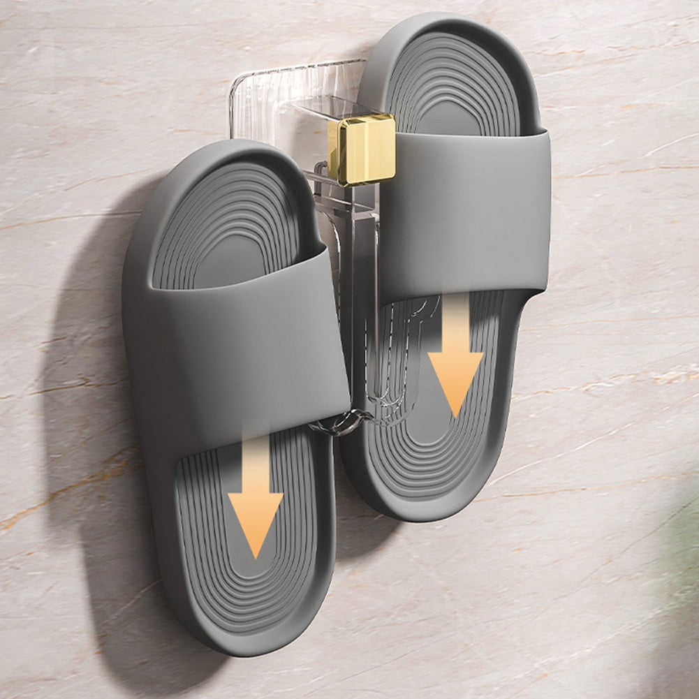 Slipper Rack Self-Adhesive Bathroom Slipper Hook Drainage Rack Wall ...