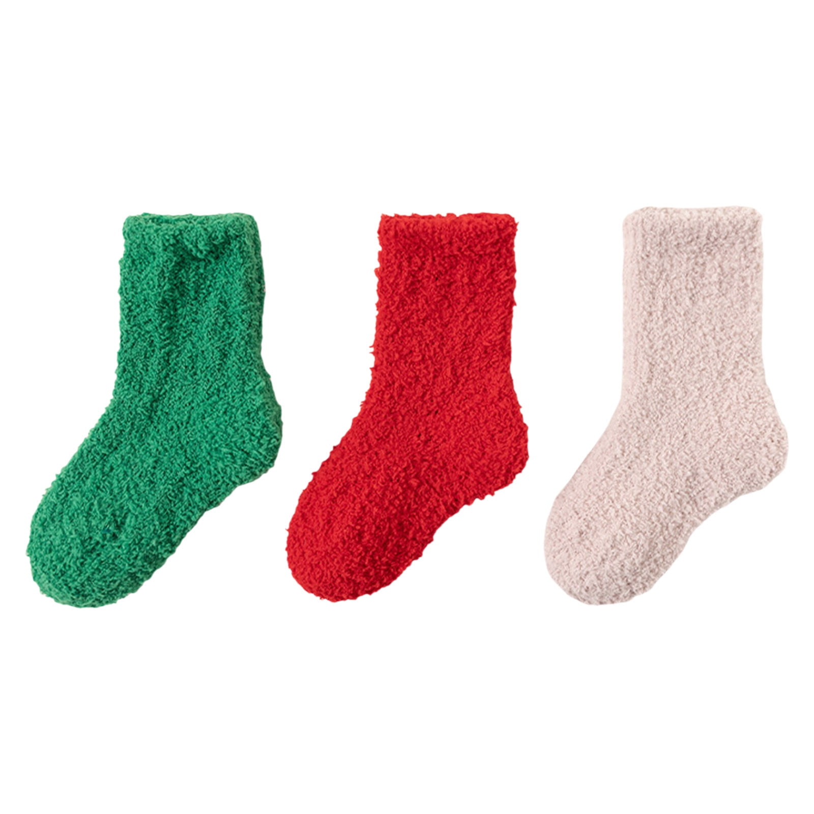 Slipper Socks With Grips For Boys Girls Solid Color Stockings Winter ...