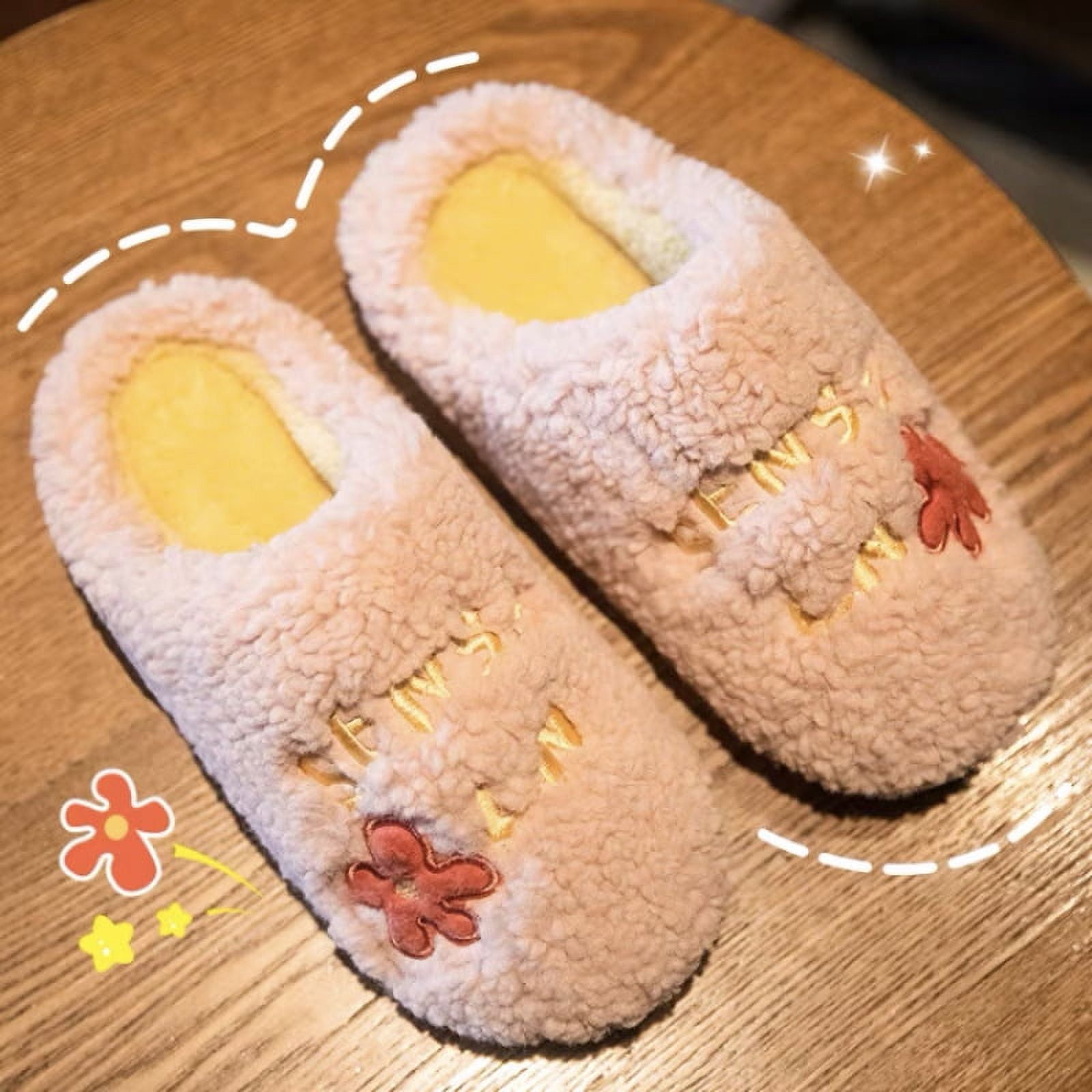 Slipper Unisex Cotton Plush Slipper Warm and Comfortable Home Tow ...