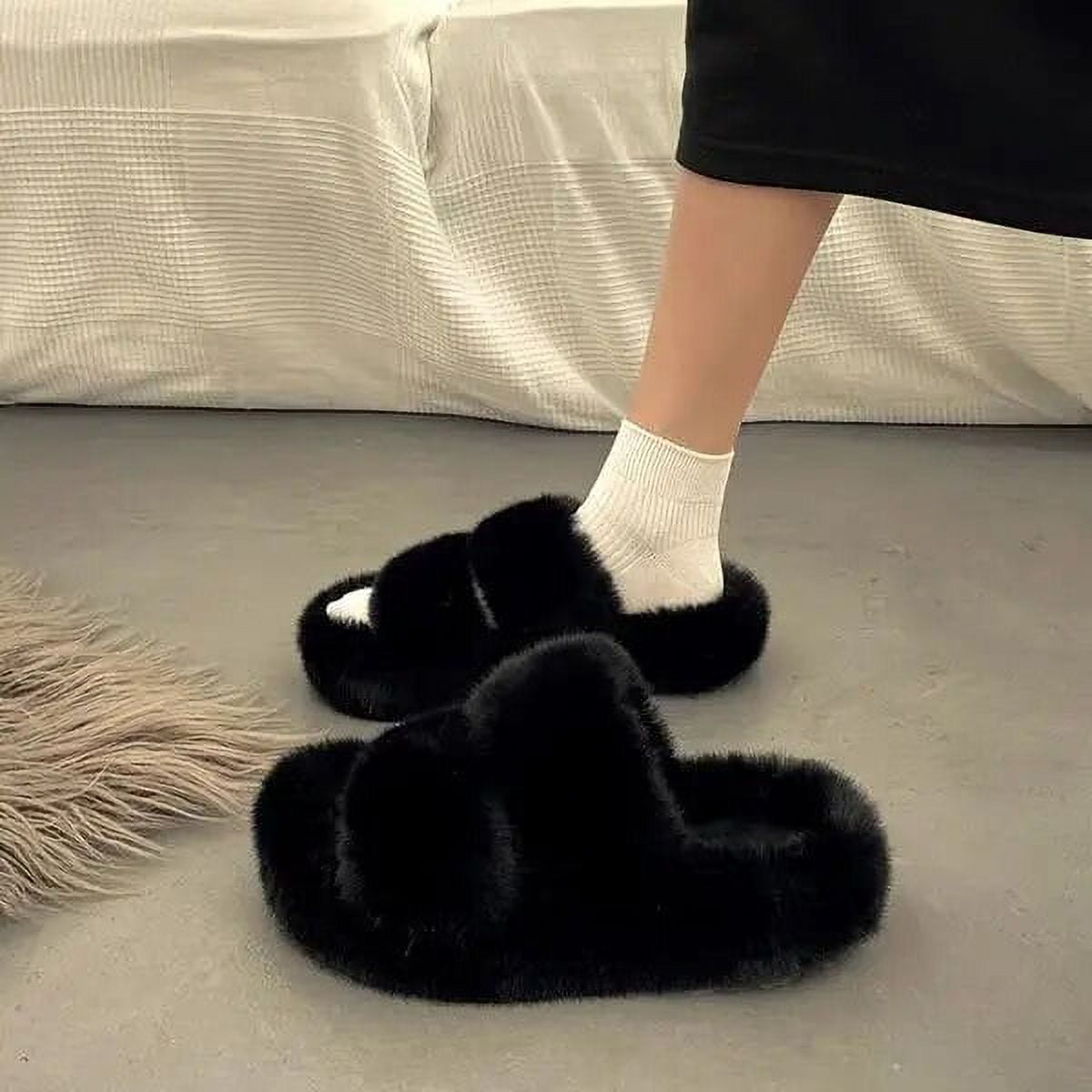 Slippers Casual Beige Heeled Sandals Female Shoes Platform Med Winter ...