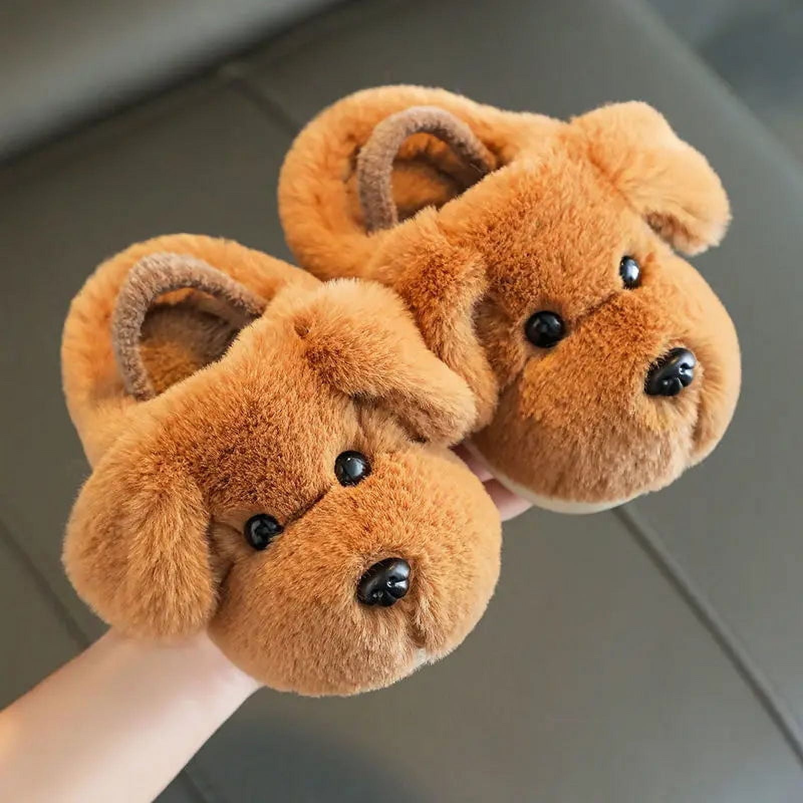 Slippers Home Shoes Children Plush Warm Cartoon Dogs Kids Slippers ...