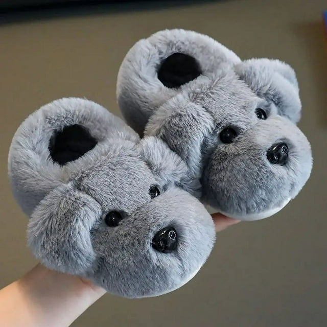 Slippers Home Shoes Children Plush Warm Cartoon Dogs Kids Slippers ...