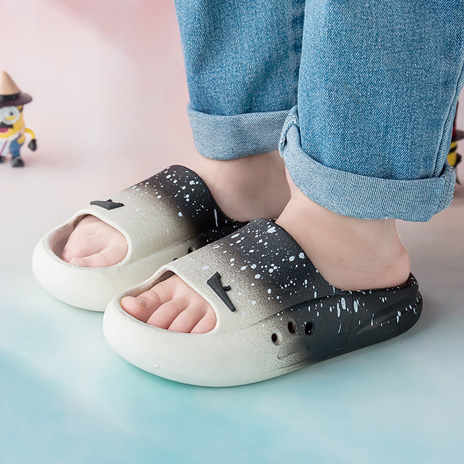 Slippers for Kids Girls Cloud Leather Slides For Kids - Natural Cork ...