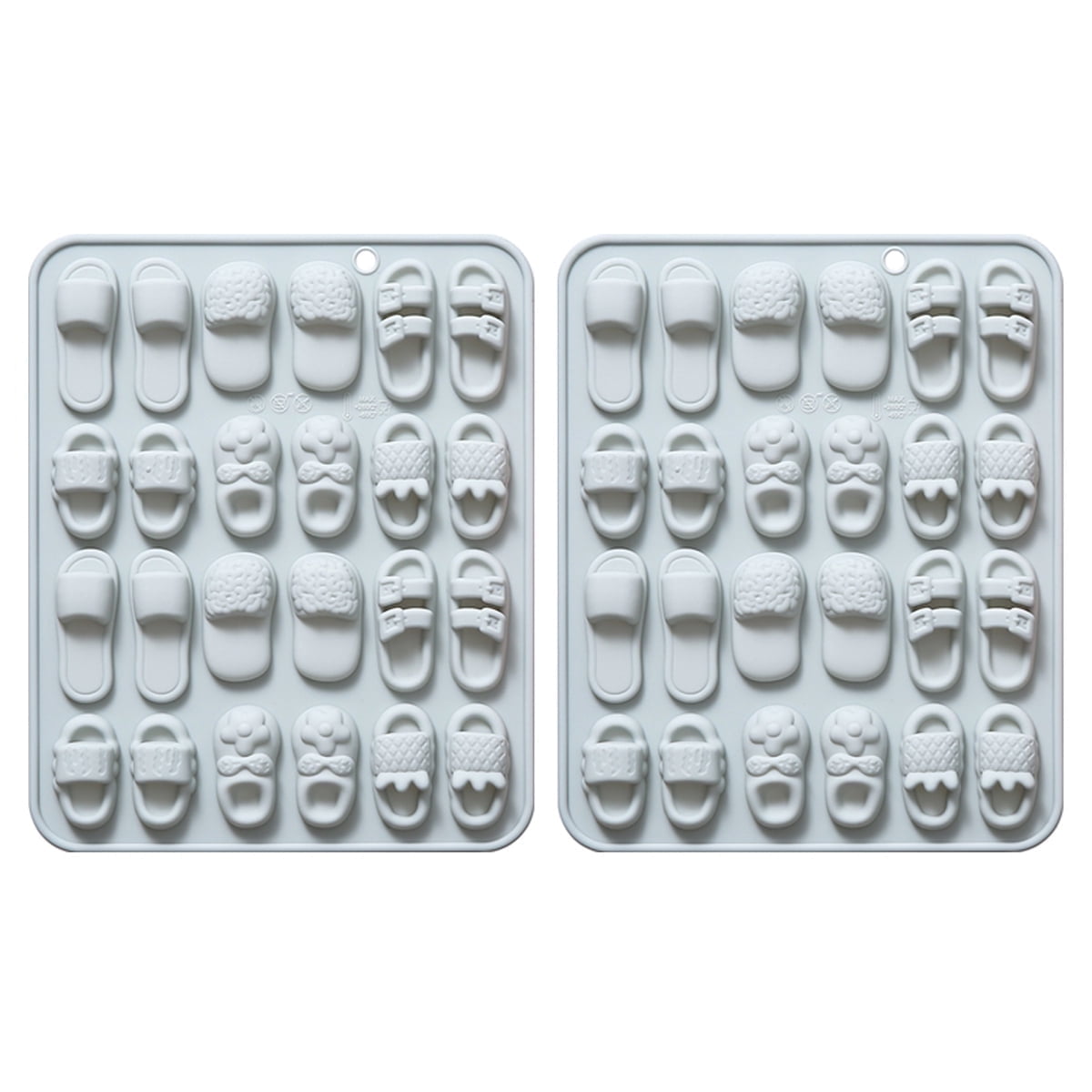 Rekidool Slippers Shaped Chocolate Candy Silicone Mold Kits, 48-Cavity ...