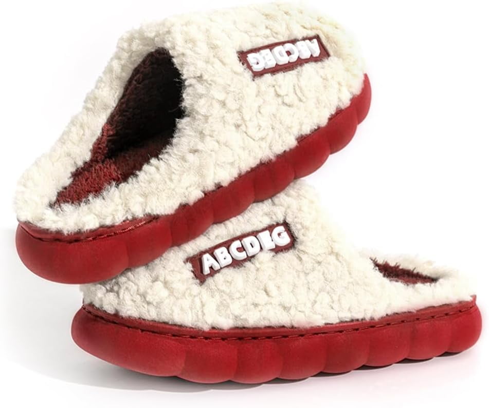 Slippers for Women,Fuzzy Memory Foam Slippers Letter Plush Lightweight ...