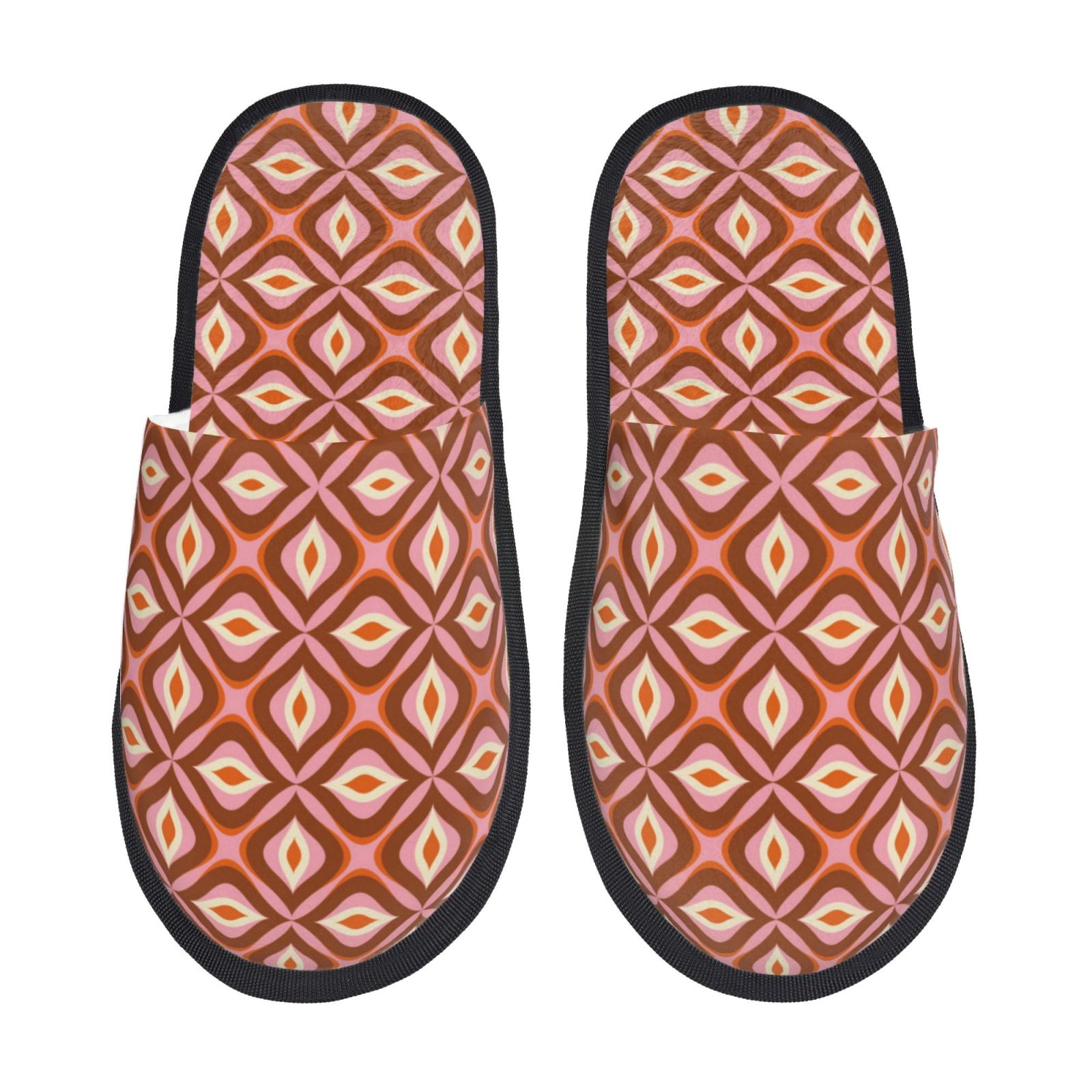 Slippers for Women Men, 70s Retro Style Warm Womens Mens House Shoes ...