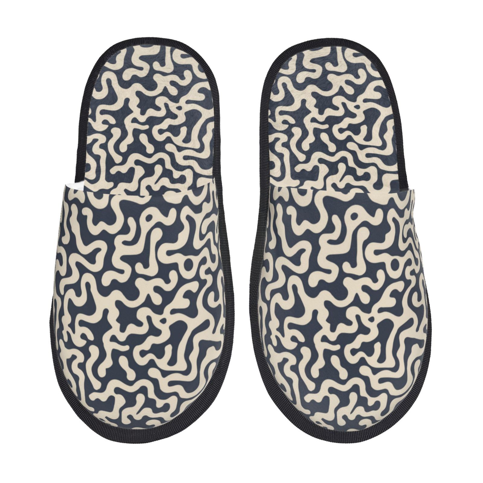 Slippers for Women Men, Abstractly Lines Warm Womens Mens House Shoes ...