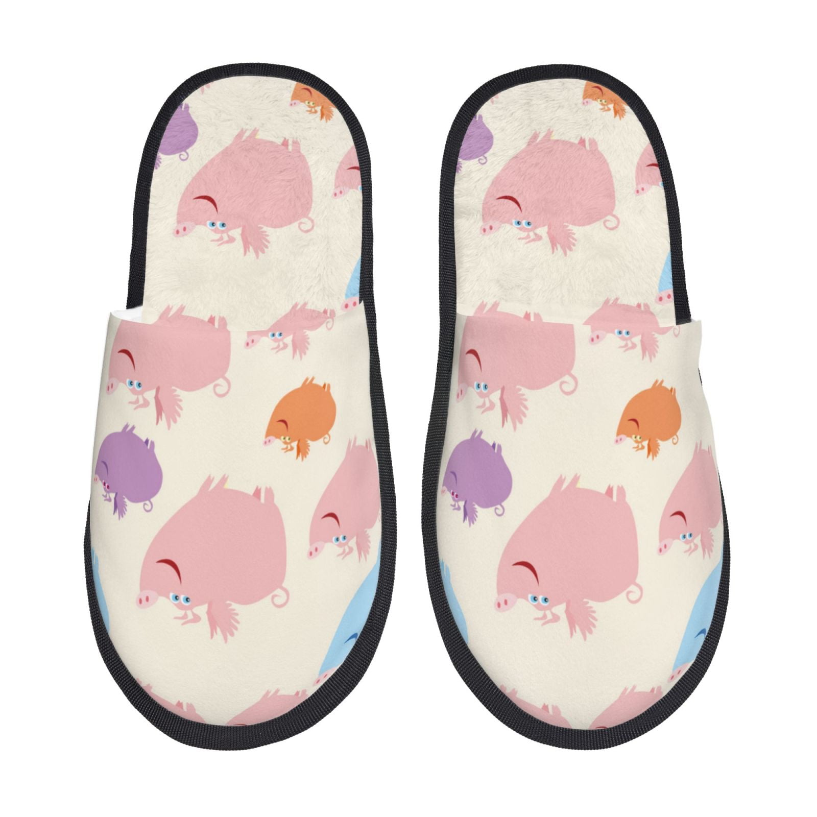 Slippers for Women Men, Artistic Cute Cartoon Pig Warm Womens Mens ...
