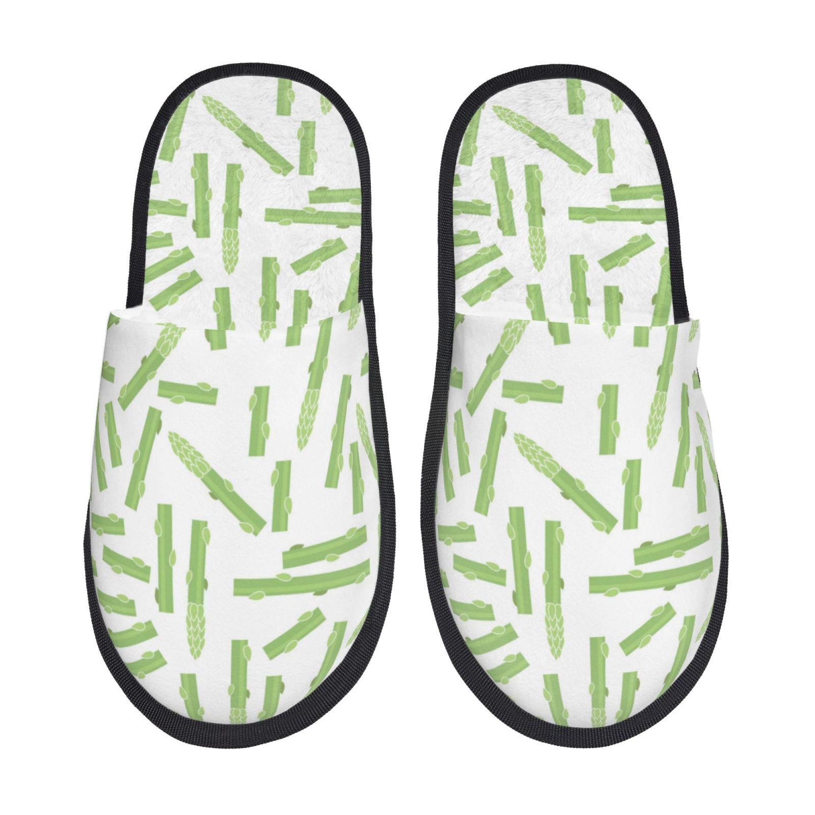 Slippers for Women Men, Asparagus print green Warm Womens Mens House ...