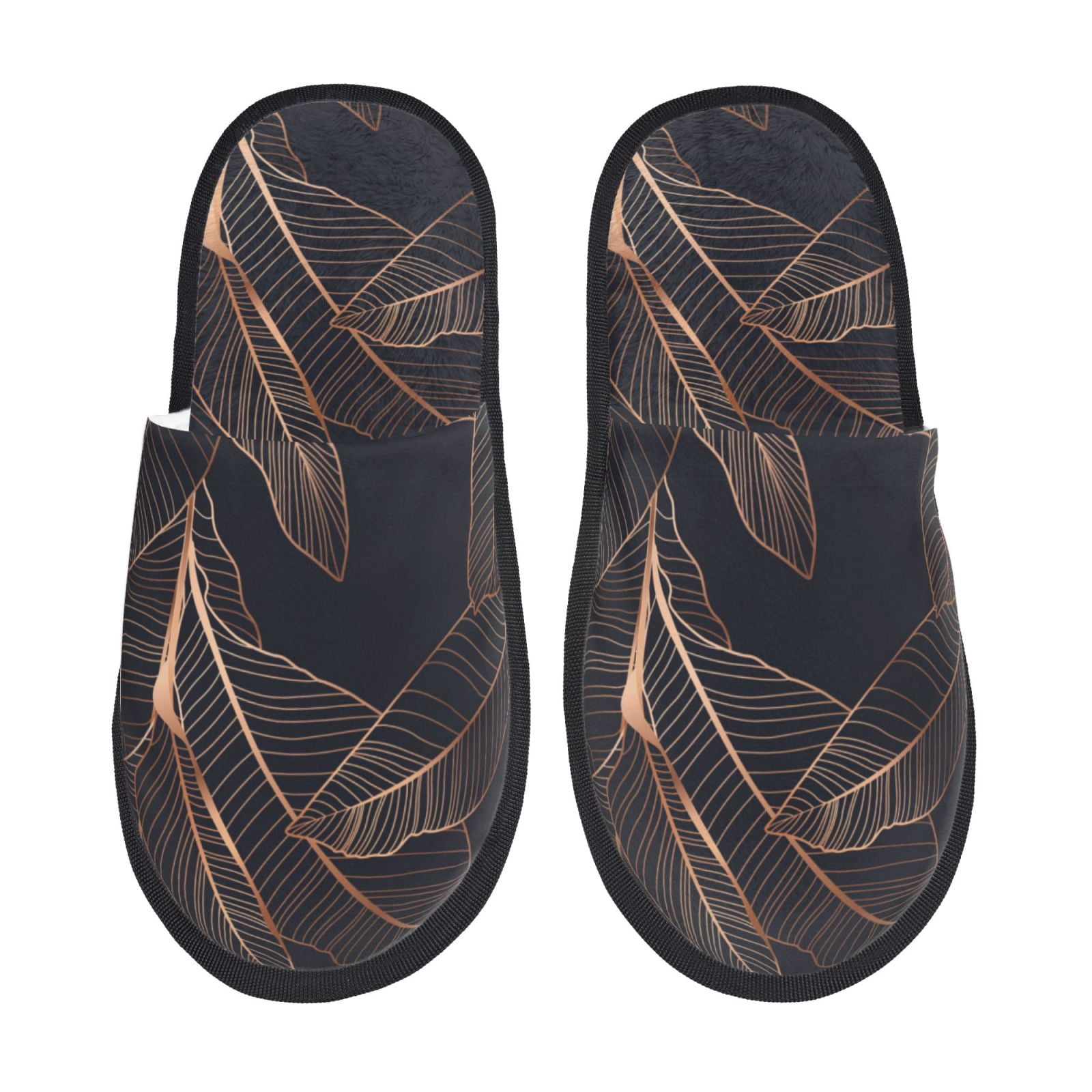 Slippers for Women Men, Bananapalm tree leaves Warm Womens Mens House ...