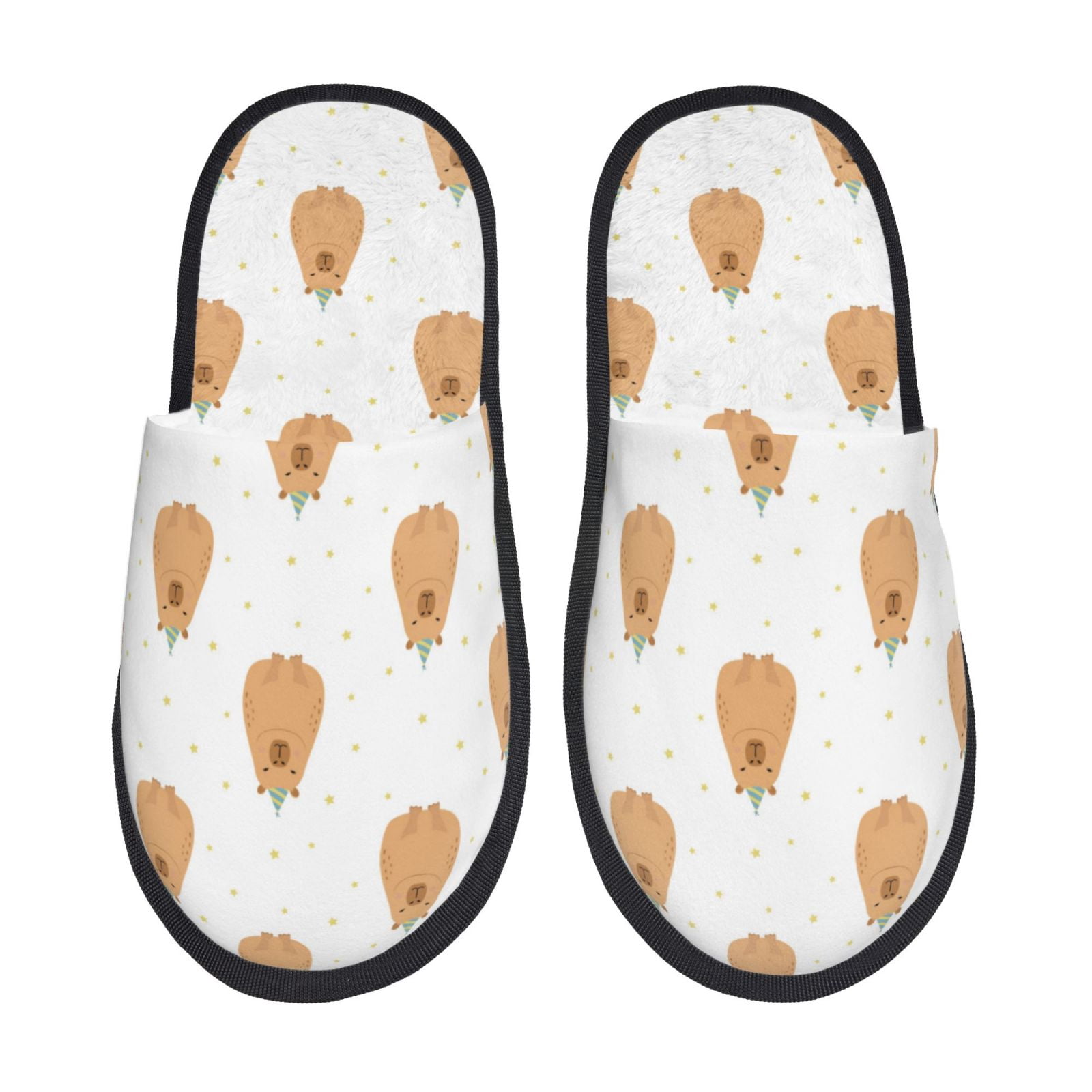 Slippers for Women Men, Birthday Capybaras Warm Womens Mens House Shoes ...