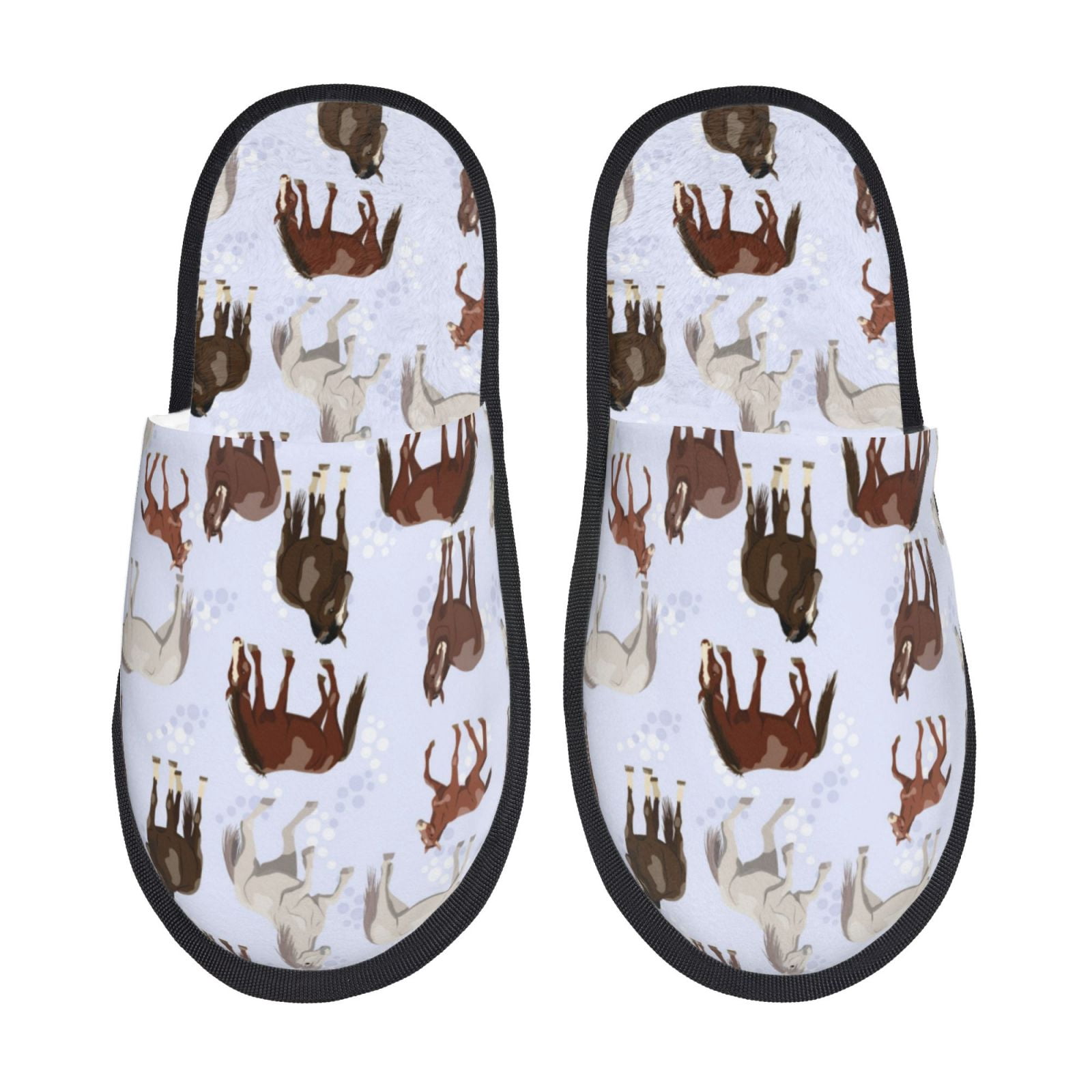 Slippers for Women Men, Cartoon Cute Funny Horse Warm Womens Mens House ...