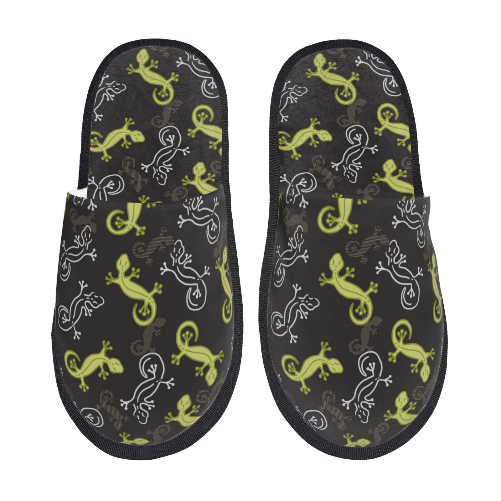 Slippers for Women Men, Cartoon Cute Lizard Gecko_A Warm Womens Mens ...