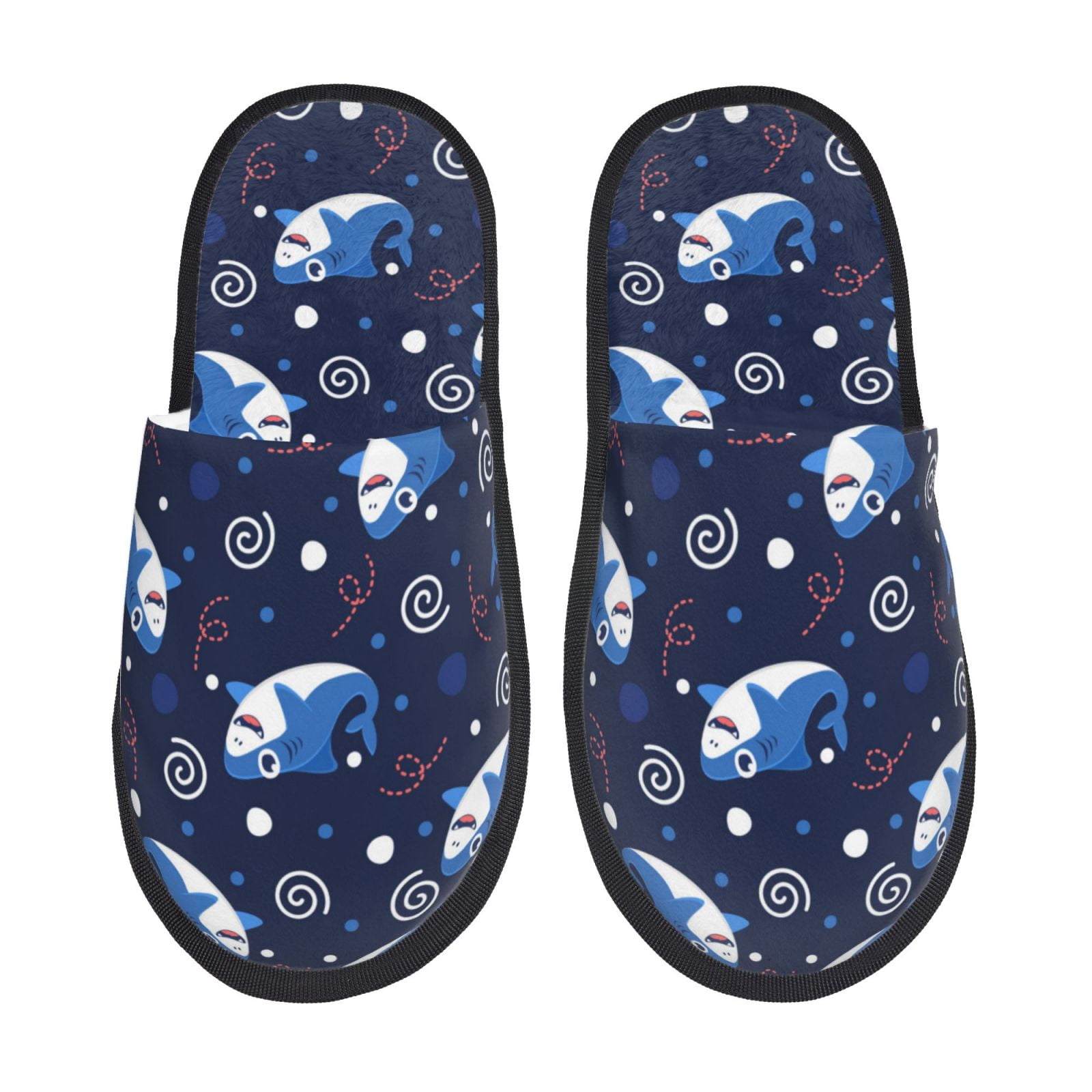 Slippers for Women Men, Cartoon Cute Shark_A Warm Womens Mens House ...