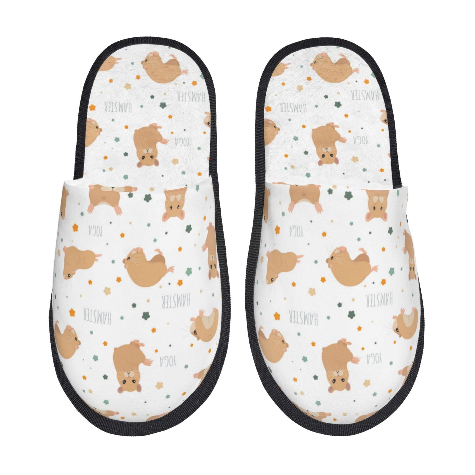 Slippers for Women Men, Cartoon Cute Yoga Hamster Stars Warm Womens ...