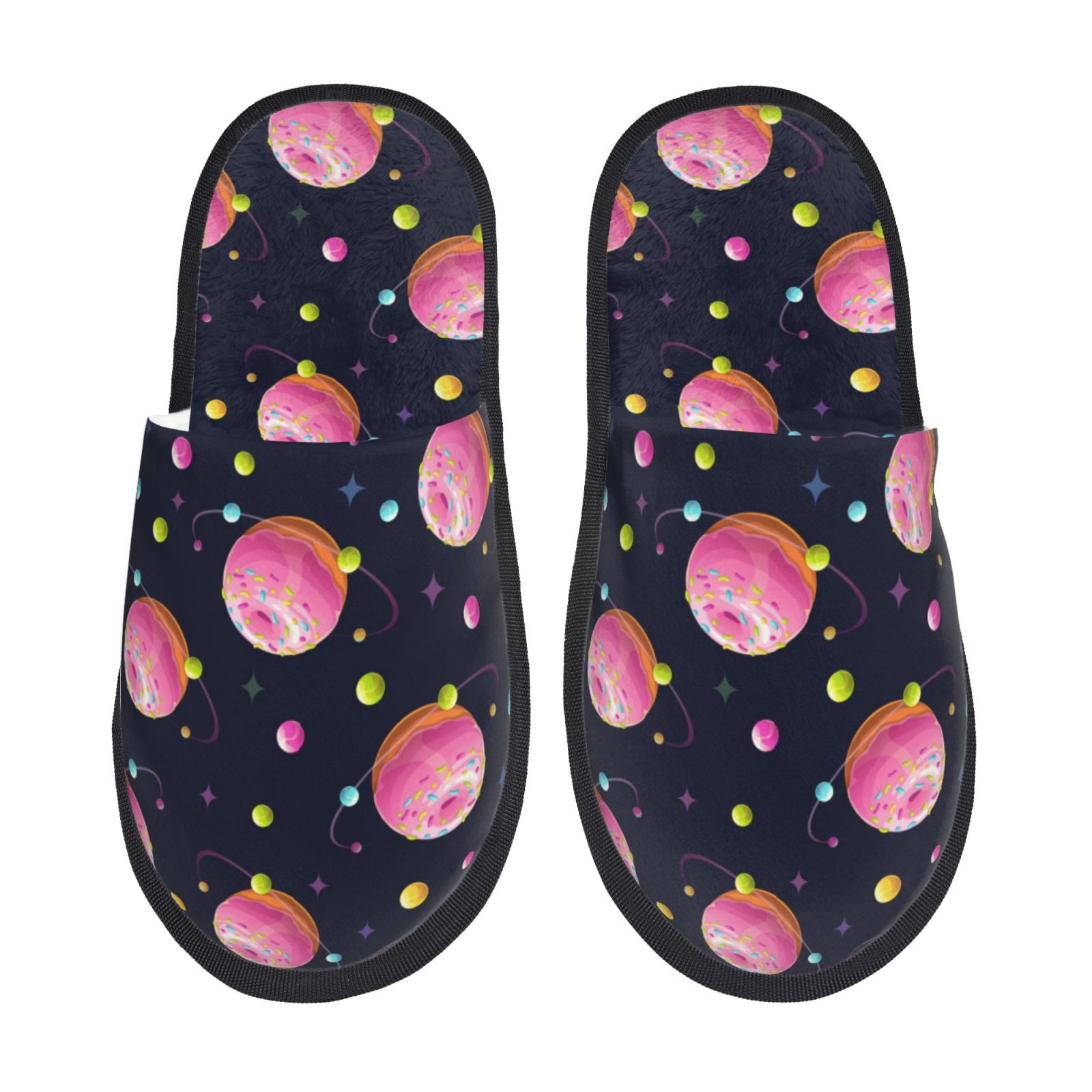 Slippers for Women Men, Cartoon Donut Planets Warm Womens Mens House ...