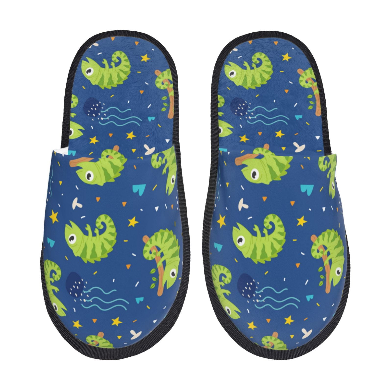Slippers for Women Men, Cartoon Funny Chameleon Lizard Warm Womens Mens ...