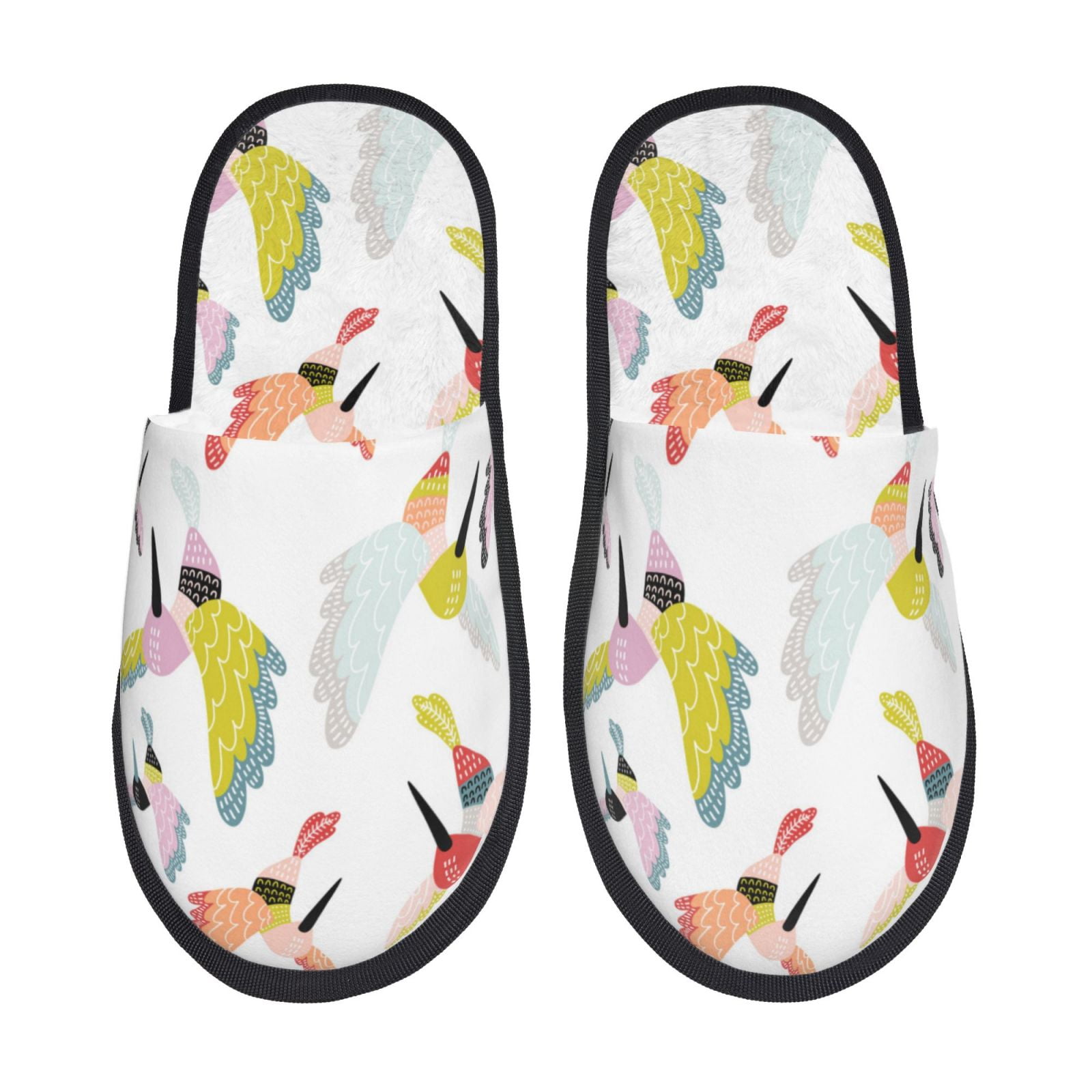 Slippers for Women Men, Cartoon Hummingbird Pattern Warm Womens Mens ...