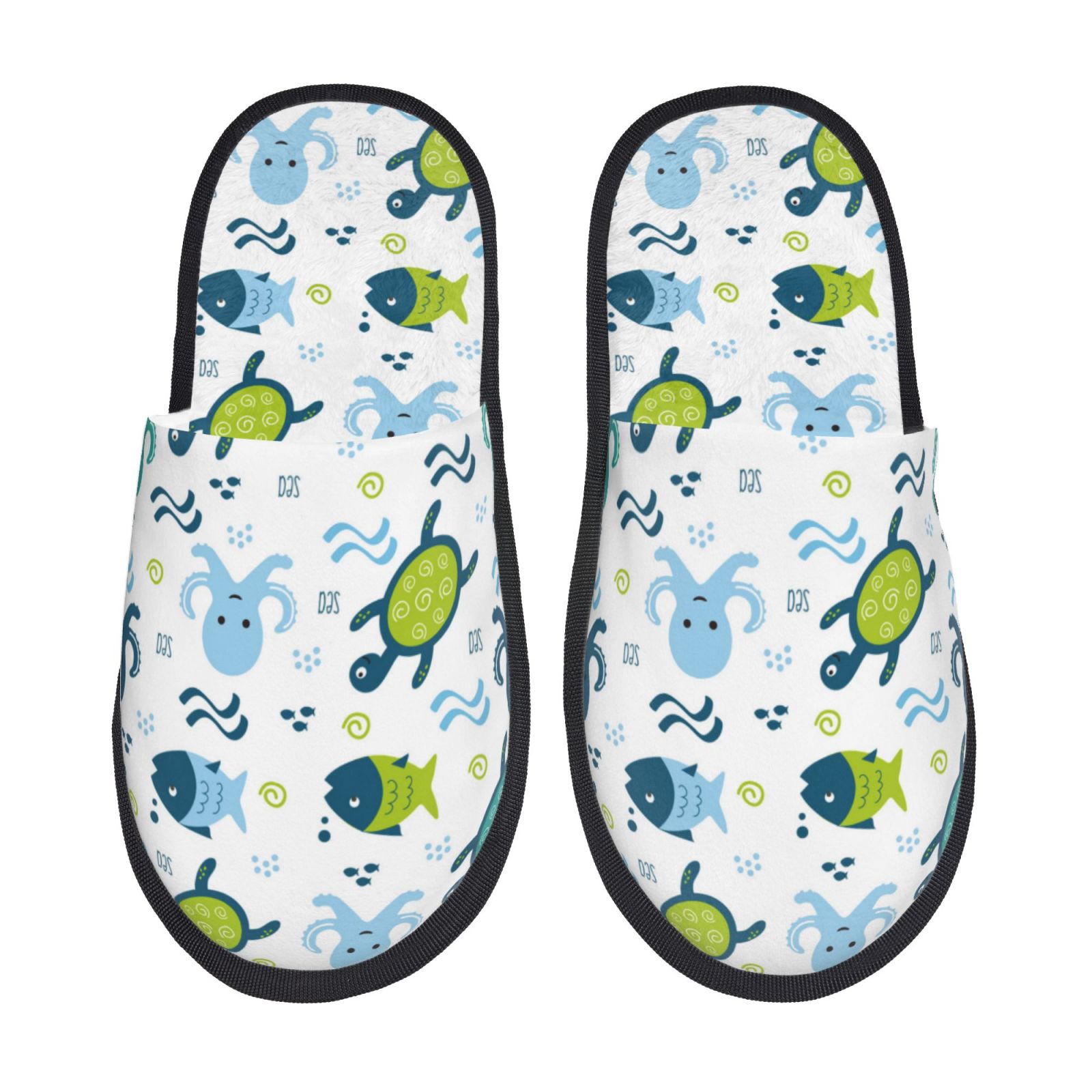 Slippers for Women Men, Cartoon Sea creatures Warm Womens Mens House ...