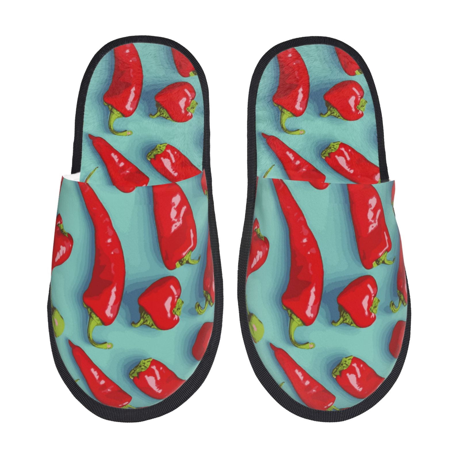 Slippers for Women Men, Chili bell Pepper Print Warm Womens Mens House ...