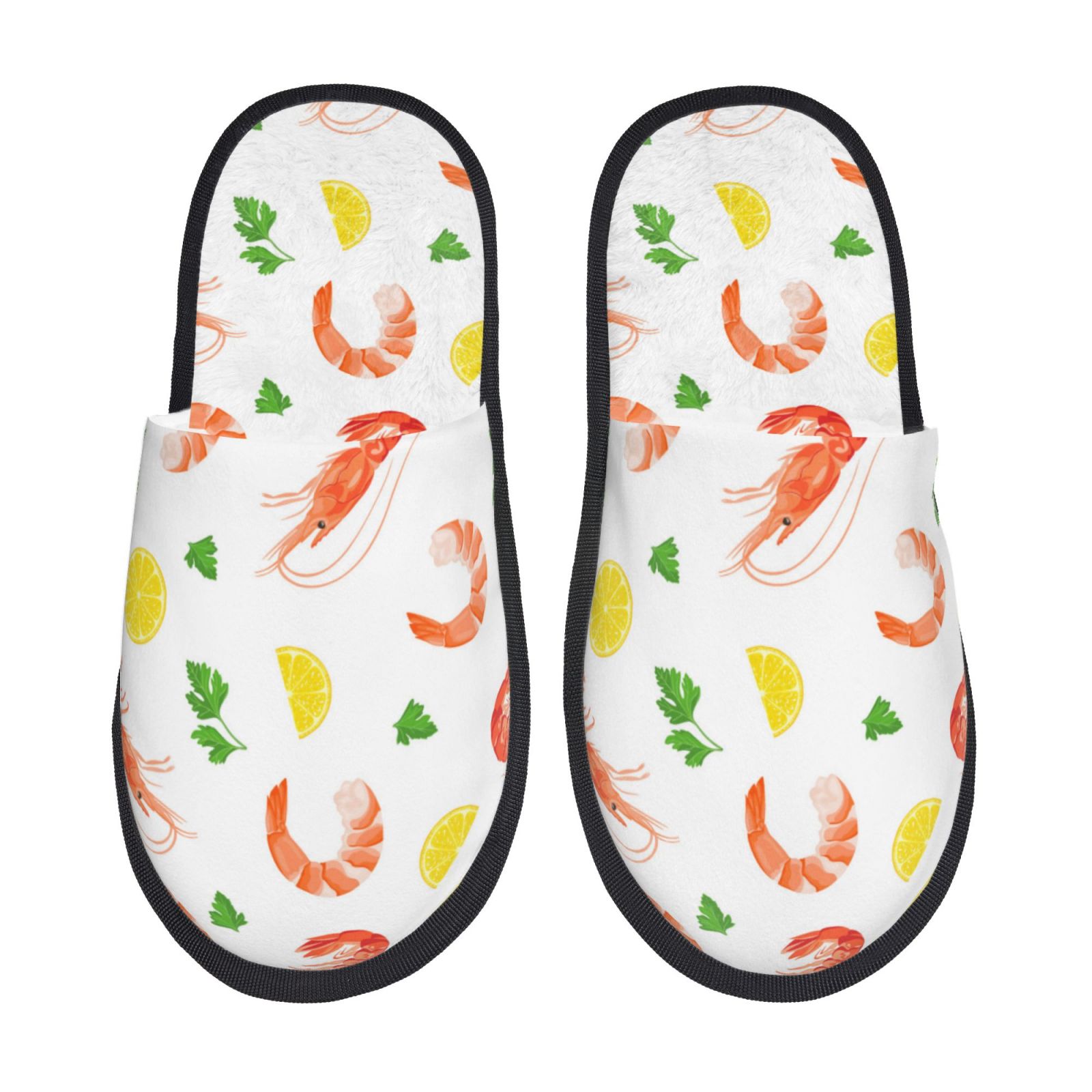 Slippers for Women Men, Cilantro Shrimp Lemon Warm Womens Mens House ...