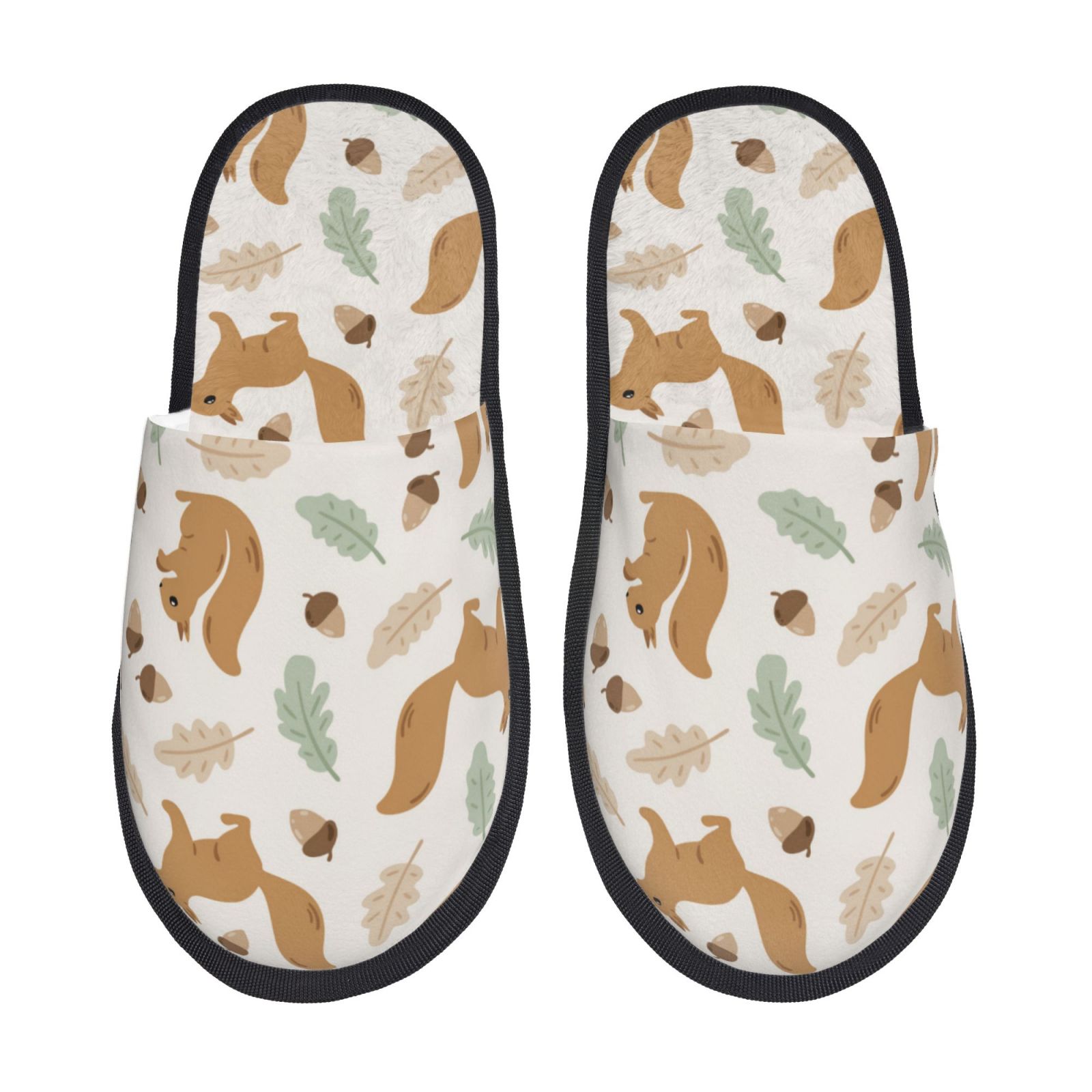 Slippers for Women Men, Clean Cute Cartoon Squirrel Warm Womens Mens ...