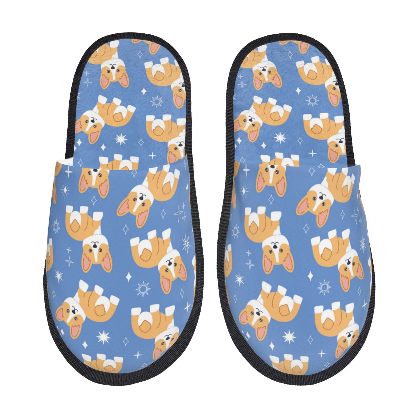 Slippers for Women Men, Corgi print Warm Womens Mens House Shoes Bedroom Slippers, Fuzzy Memory ...