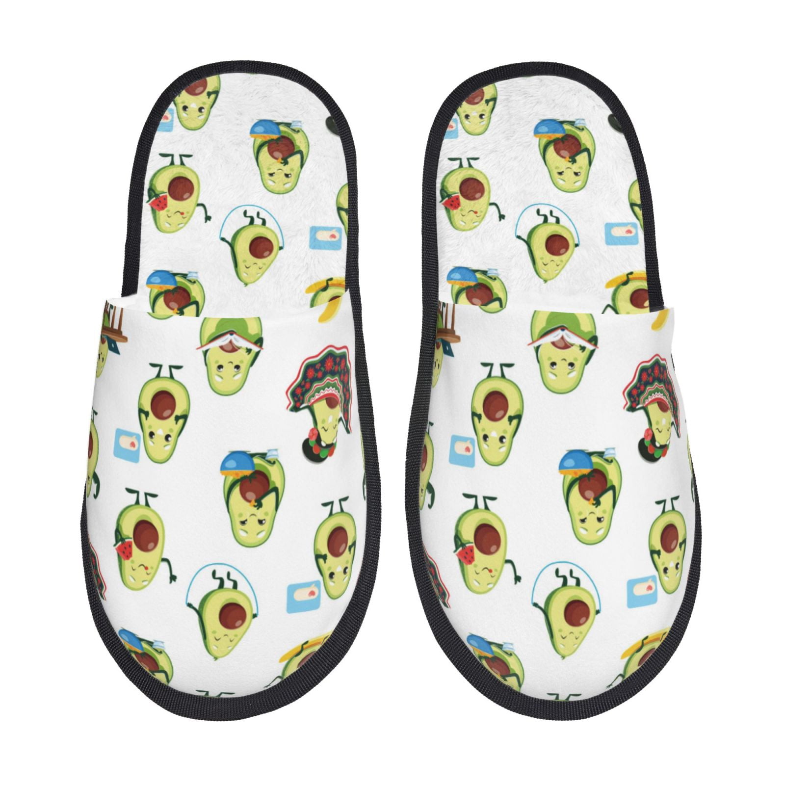 Slippers for Women Men, Cute Avocado Moon Warm Womens Mens House Shoes ...