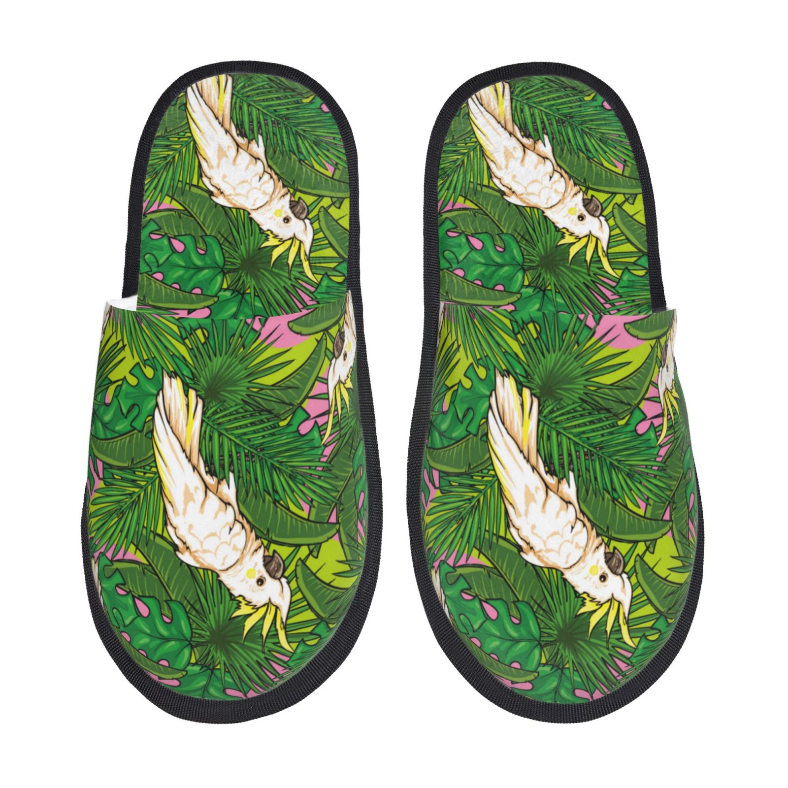 Slippers for Women Men, Cute Cartoon Cockatoo Parrot White Warm Womens ...