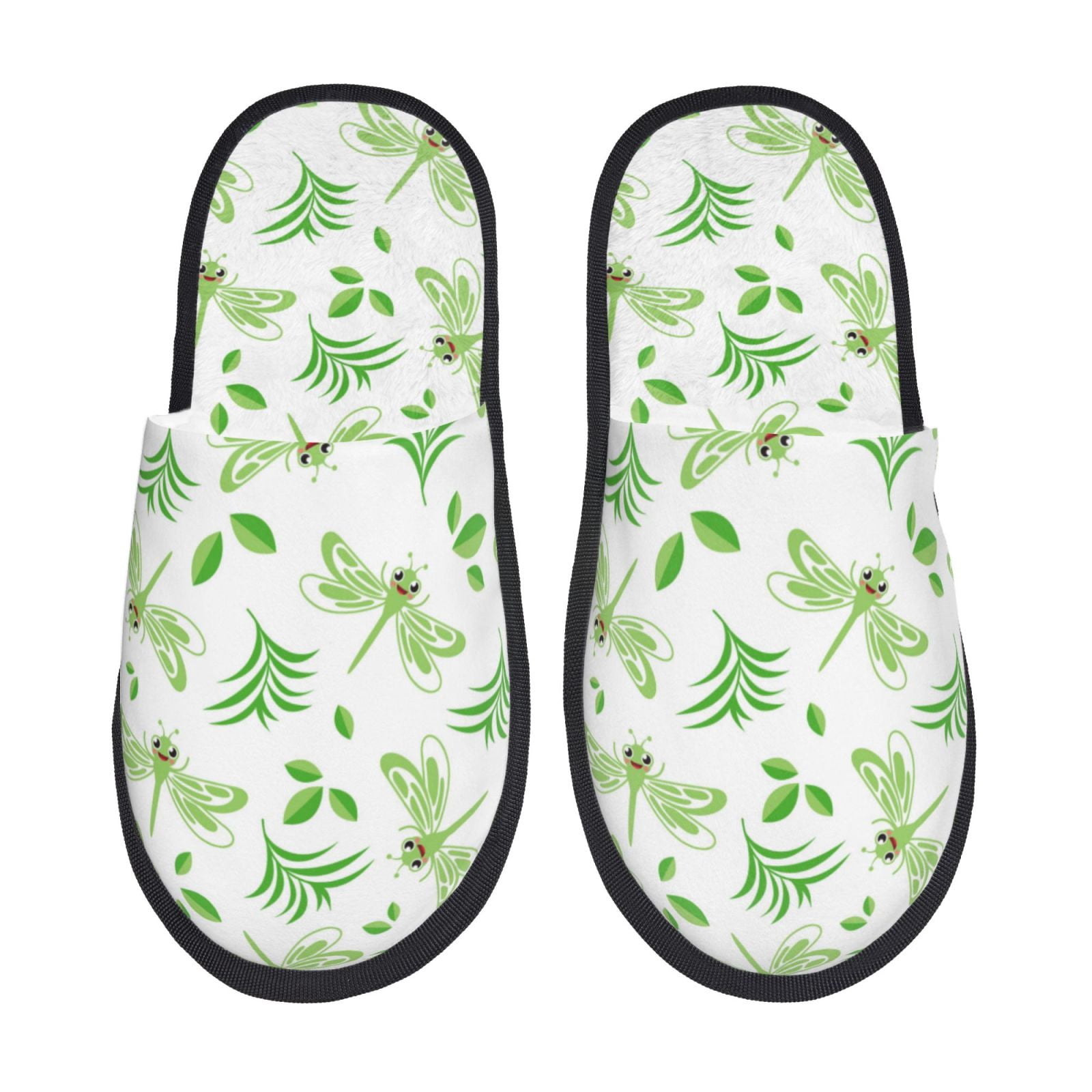 Slippers for Women Men, Cute Dragonfly Green Warm Womens Mens House ...