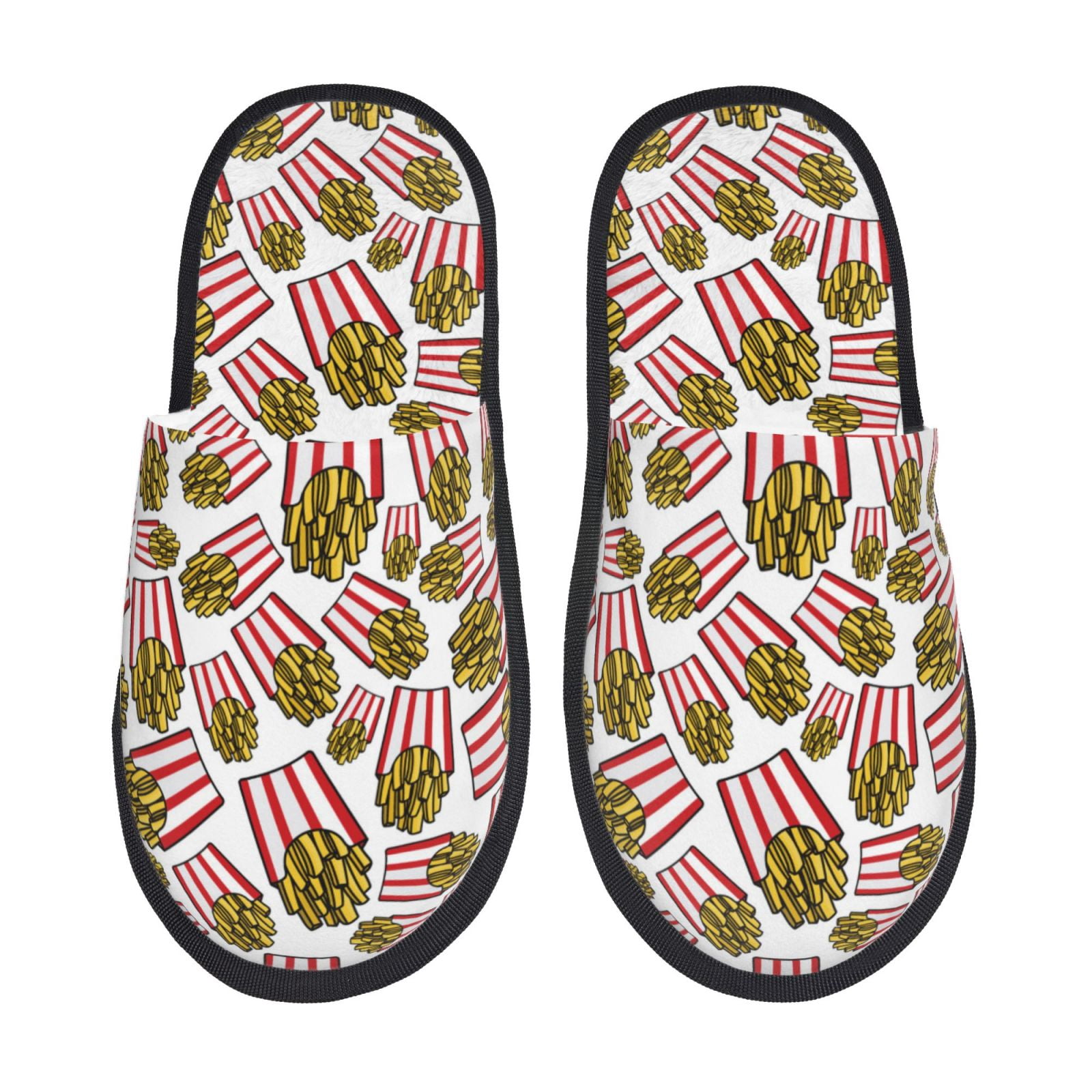 Slippers for Women Men, Cute Fries Line Warm Womens Mens House Shoes ...