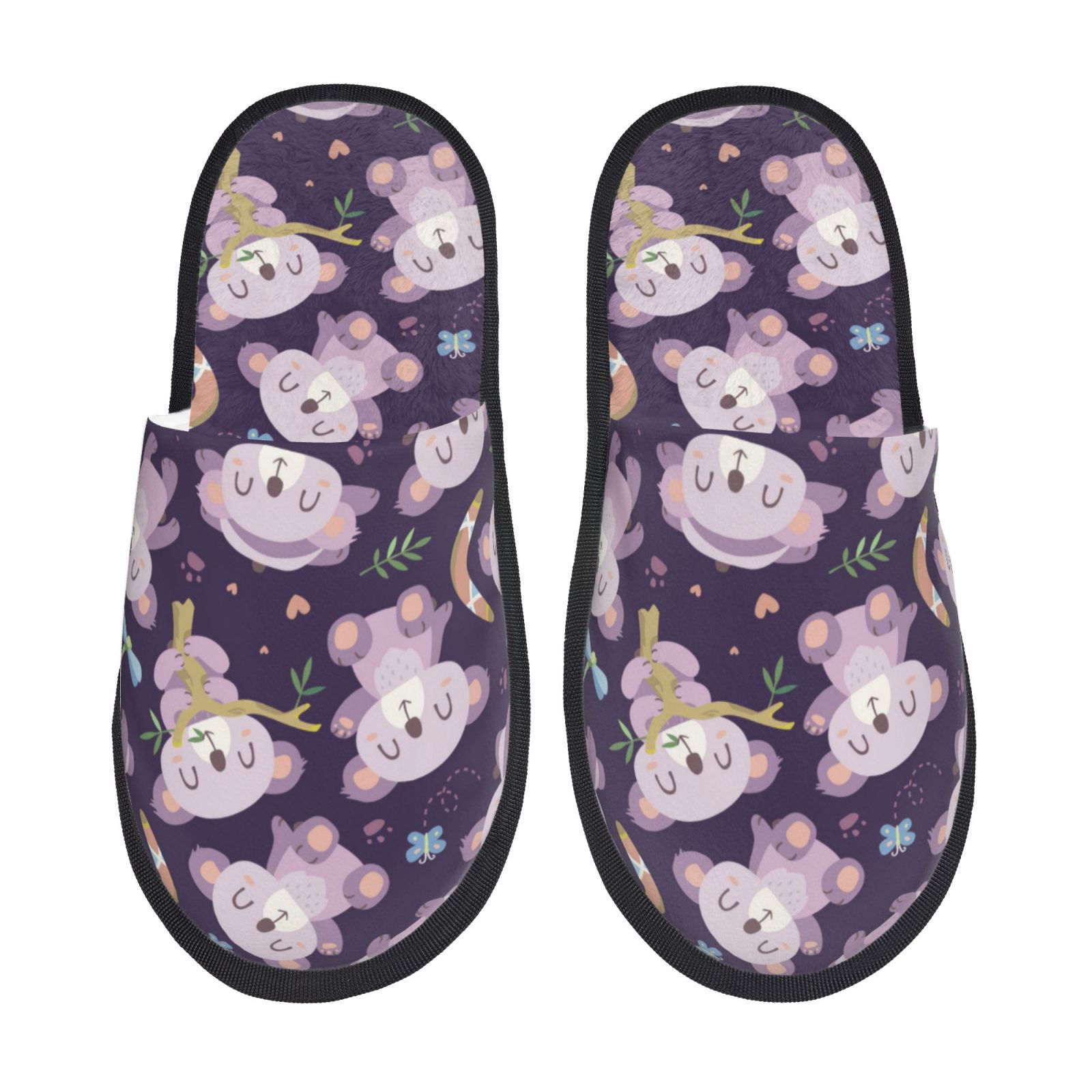 Slippers for Women Men, Cute Purple Koala Warm Womens Mens House Shoes ...