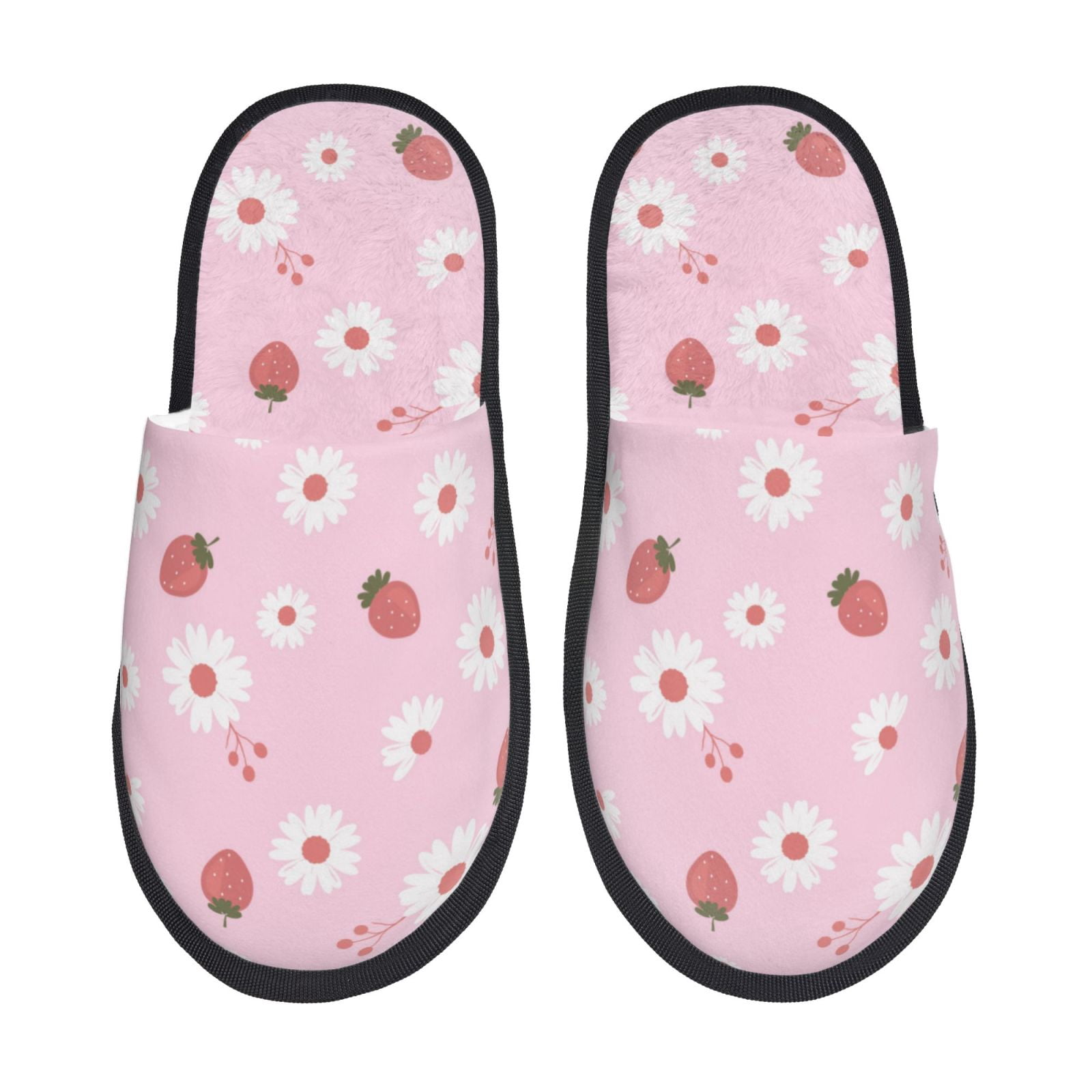 Slippers for Women Men, Cute Strawberry Daisy Warm Womens Mens House ...