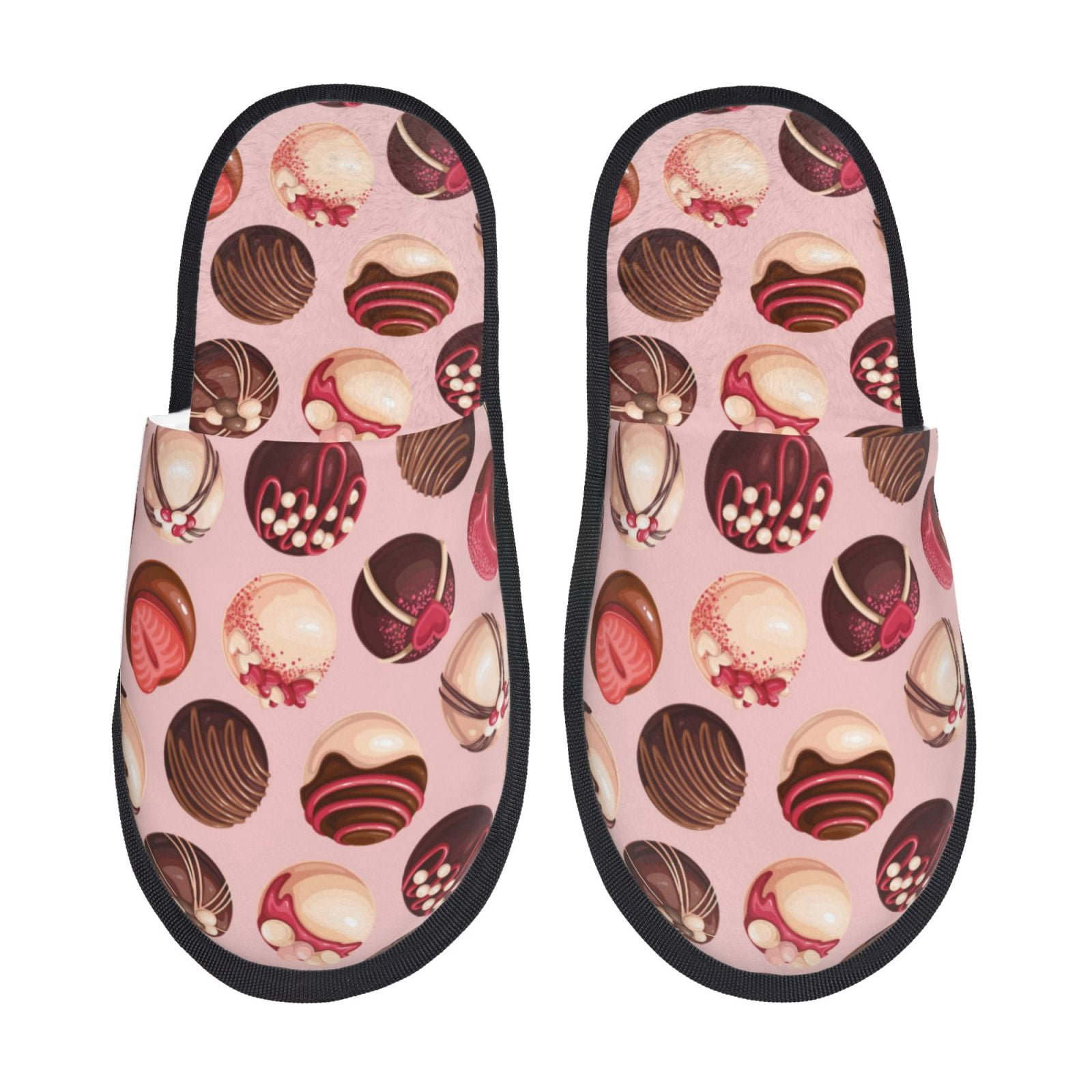 Slippers for Women Men, Delicate Chocolate Ball Print Warm Womens Mens ...