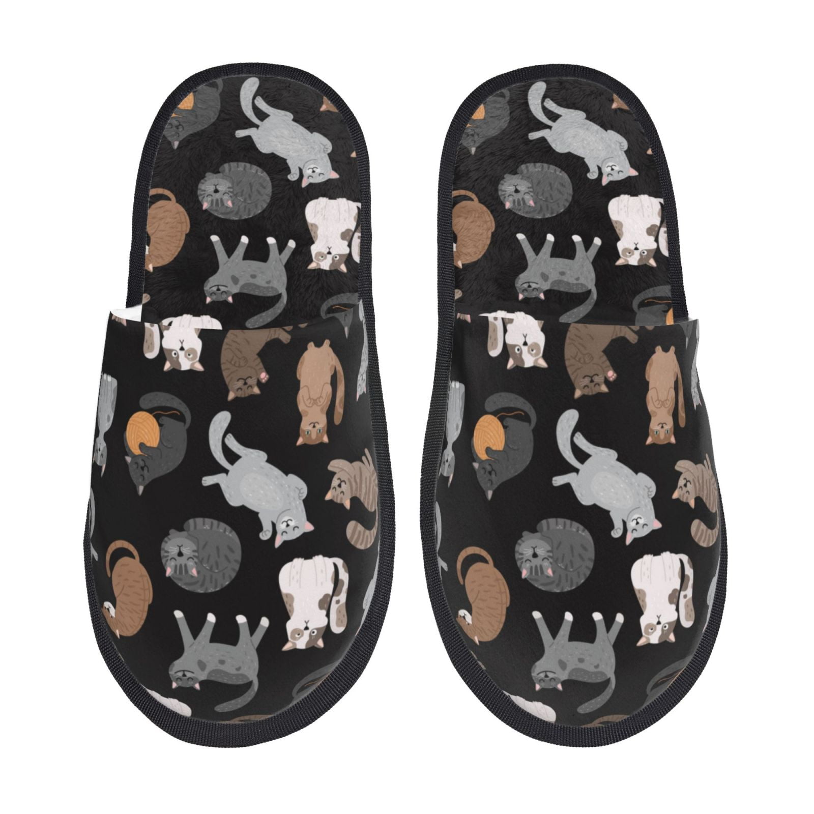 Slippers for Women Men, Delicate Cute Cartoon Cat Warm Womens Mens House Shoes Bedroom Slippers ...