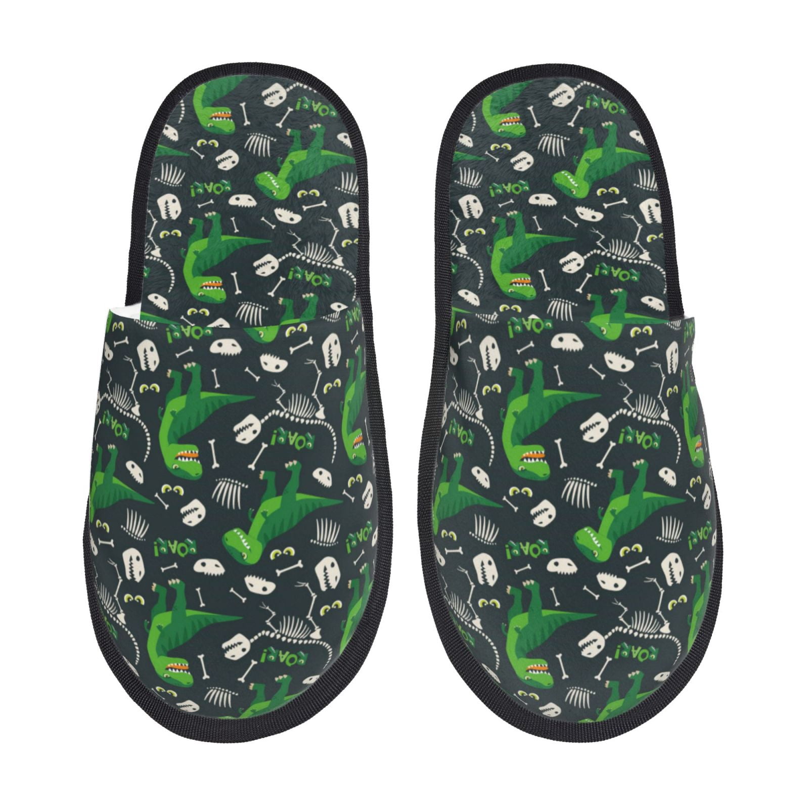 Slippers for Women Men, Dinosaur and Bone Warm Womens Mens House Shoes ...