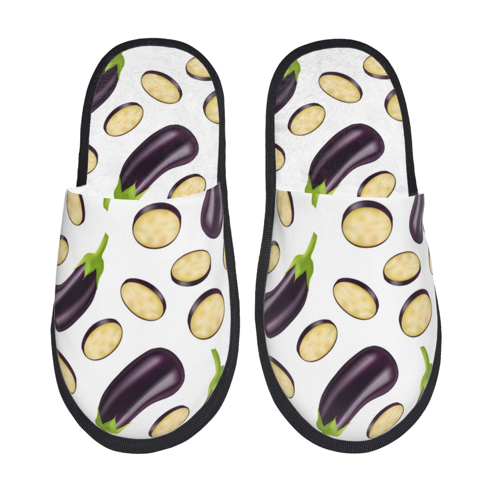 Slippers for Women Men, Eggplant slices Warm Womens Mens House Shoes ...