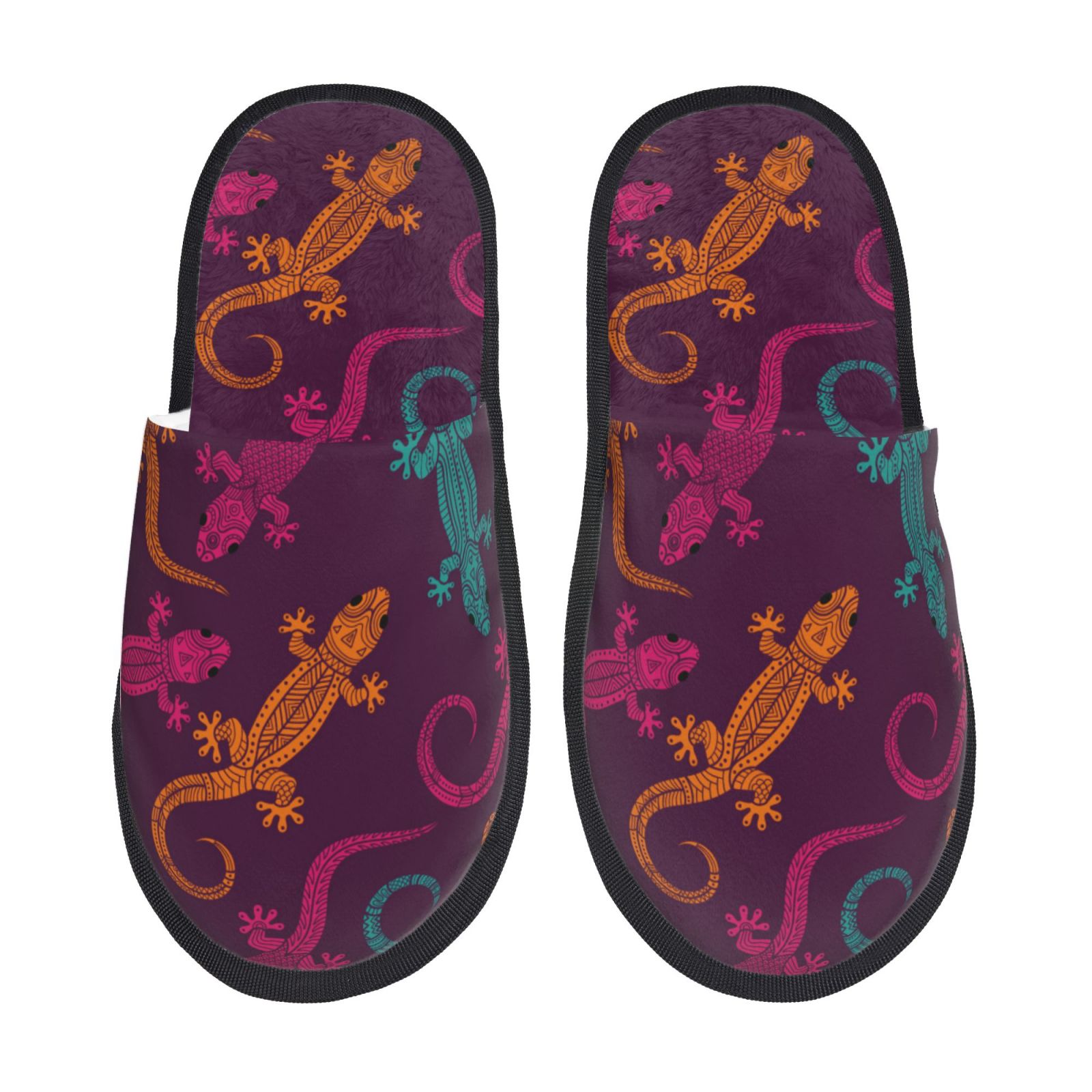 Slippers for Women Men, Exotic Cute Gecko Lizard Warm Womens Mens House ...