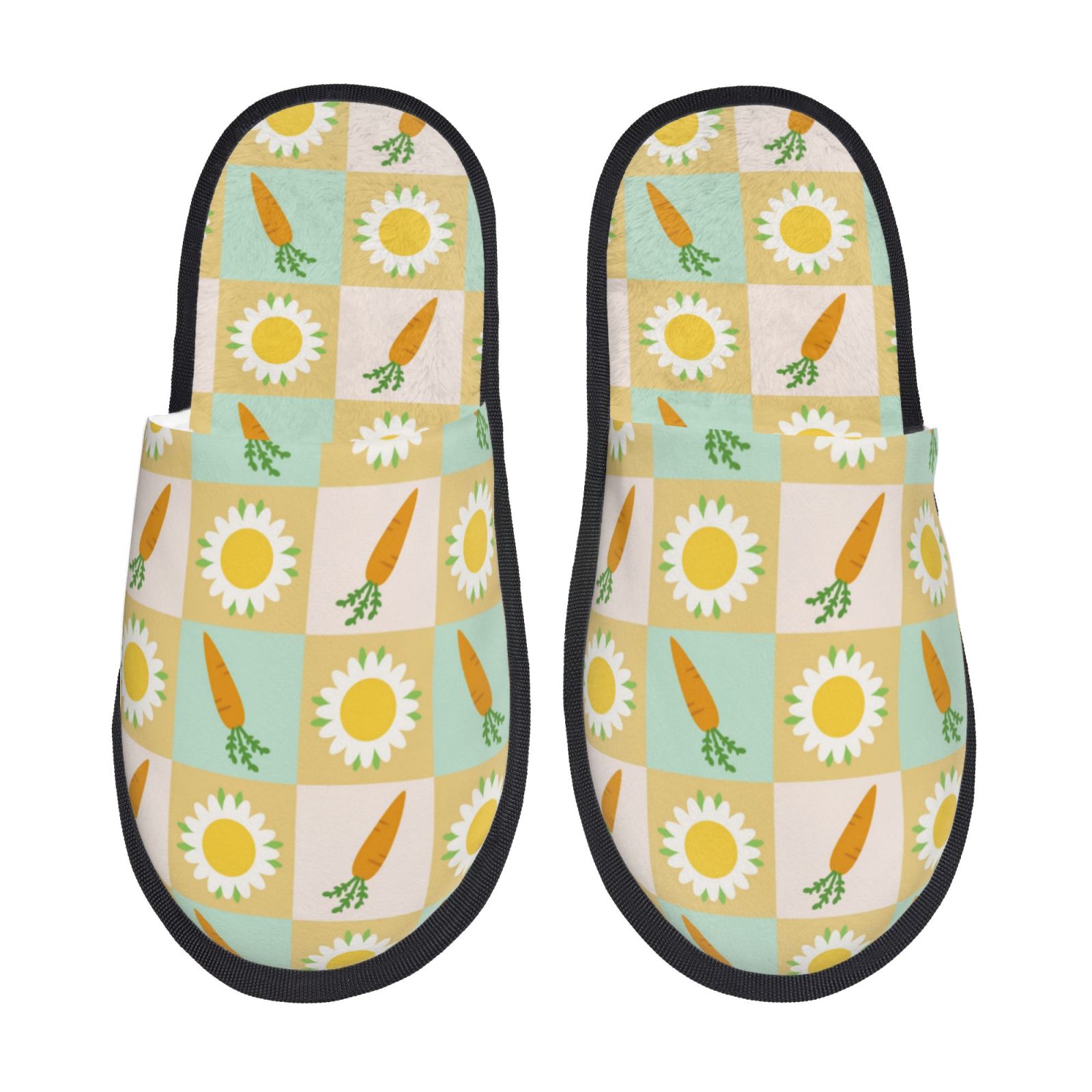 Slippers for Women Men, Flower Cute Carrot Warm Womens Mens House Shoes ...