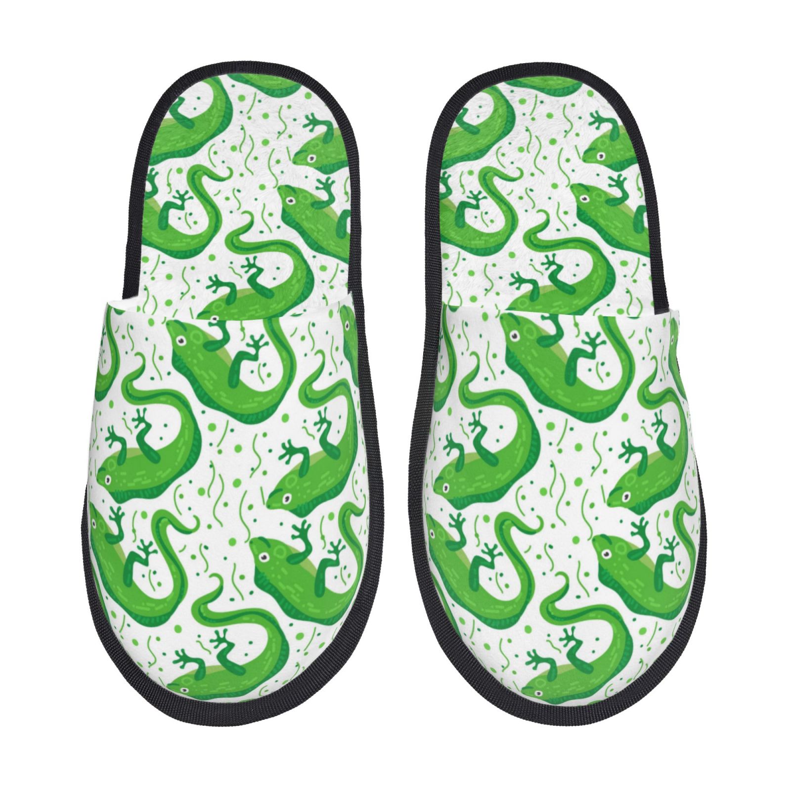 Slippers for Women Men, Funny Chameleon Lizard Green Warm Womens Mens ...