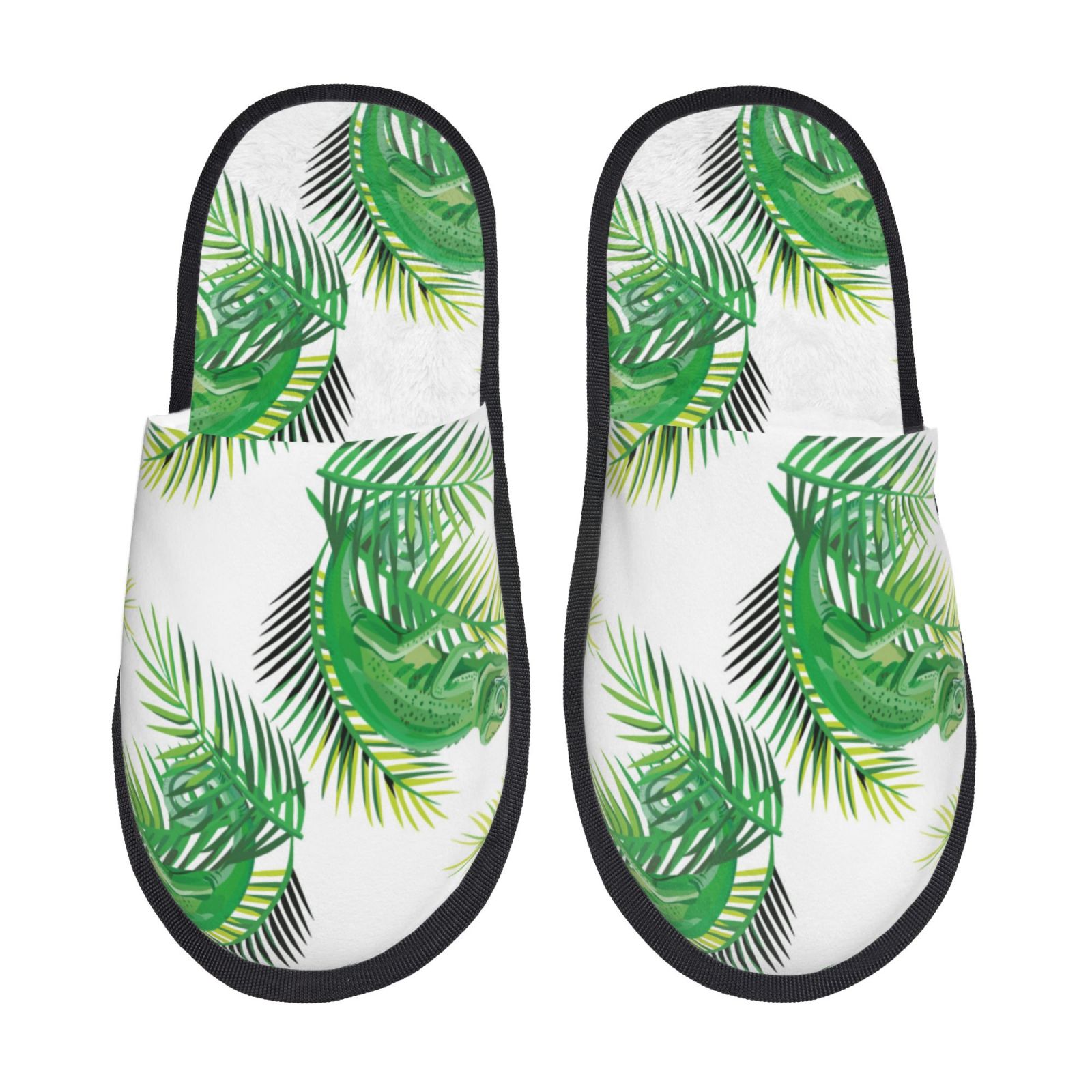 Slippers for Women Men, Funny Cute Chameleon Green Warm Womens Mens ...