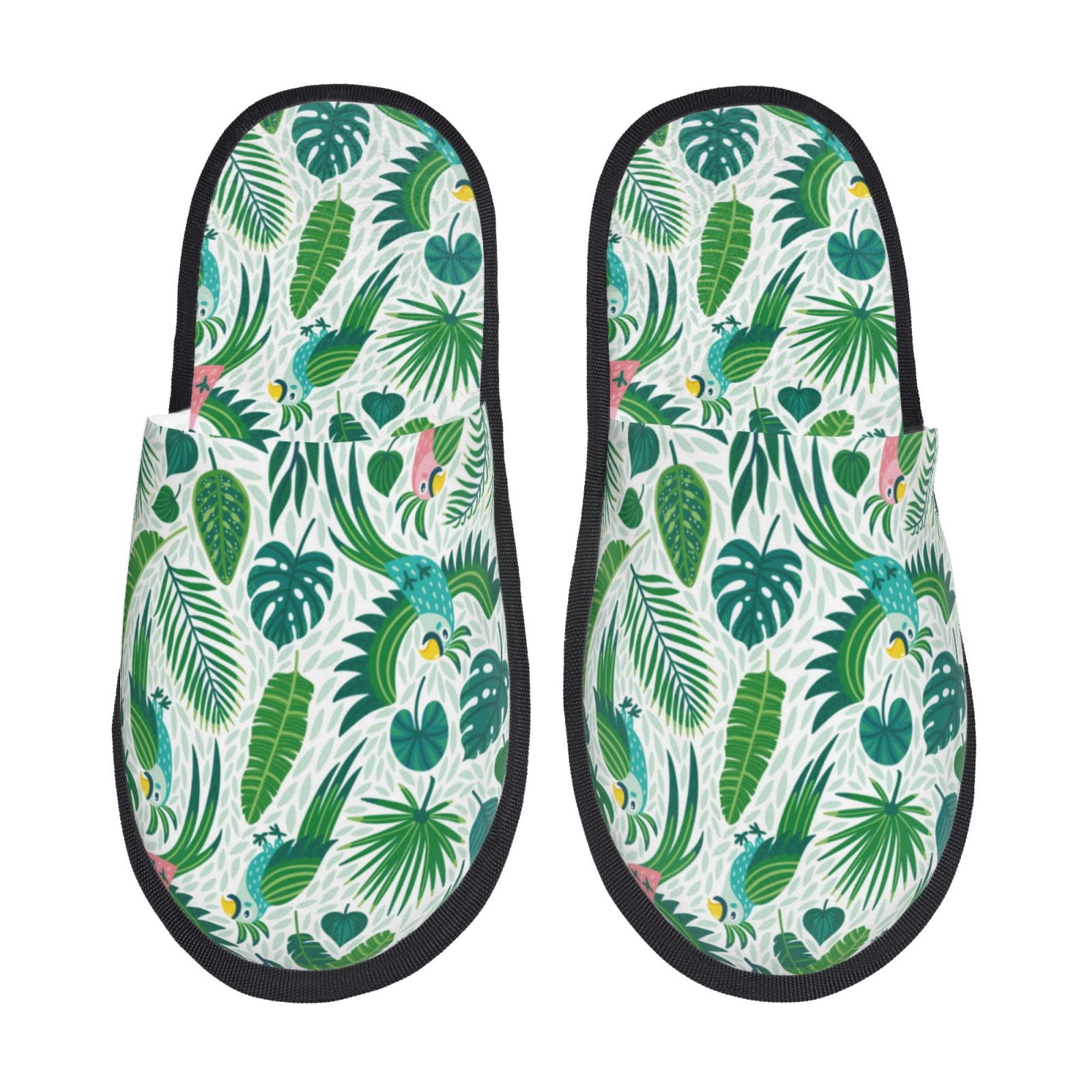Slippers for Women Men, Funny Green Cartoon Cute Parrot Warm Womens ...