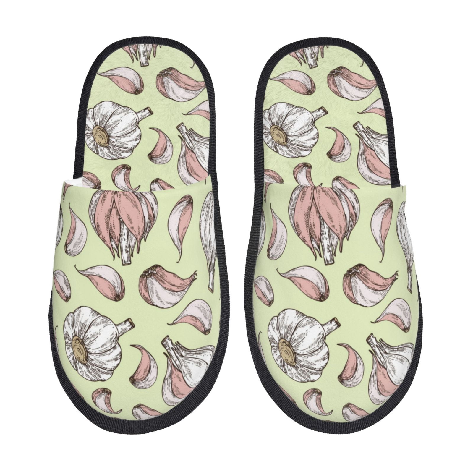 Slippers for Women Men, Garlic Pattern white Warm Womens Mens House ...