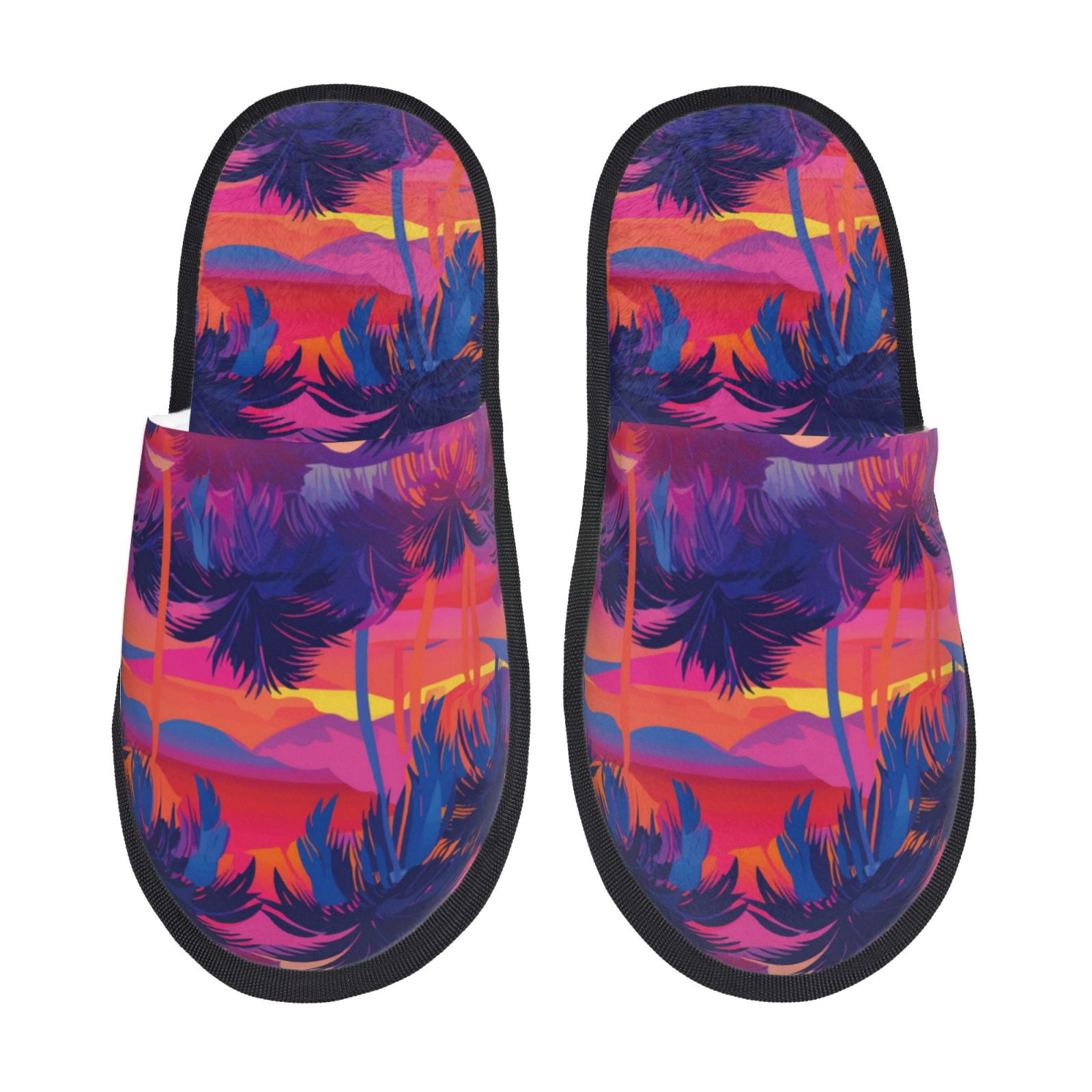 Slippers for Women Men, Hawaiian Style Colorful Sunset Warm Womens Mens ...