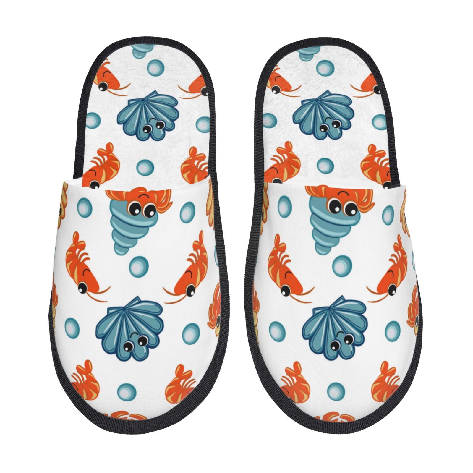 Slippers for Women Men, Hermit Crab Shrimp Scallop Warm Womens Mens ...
