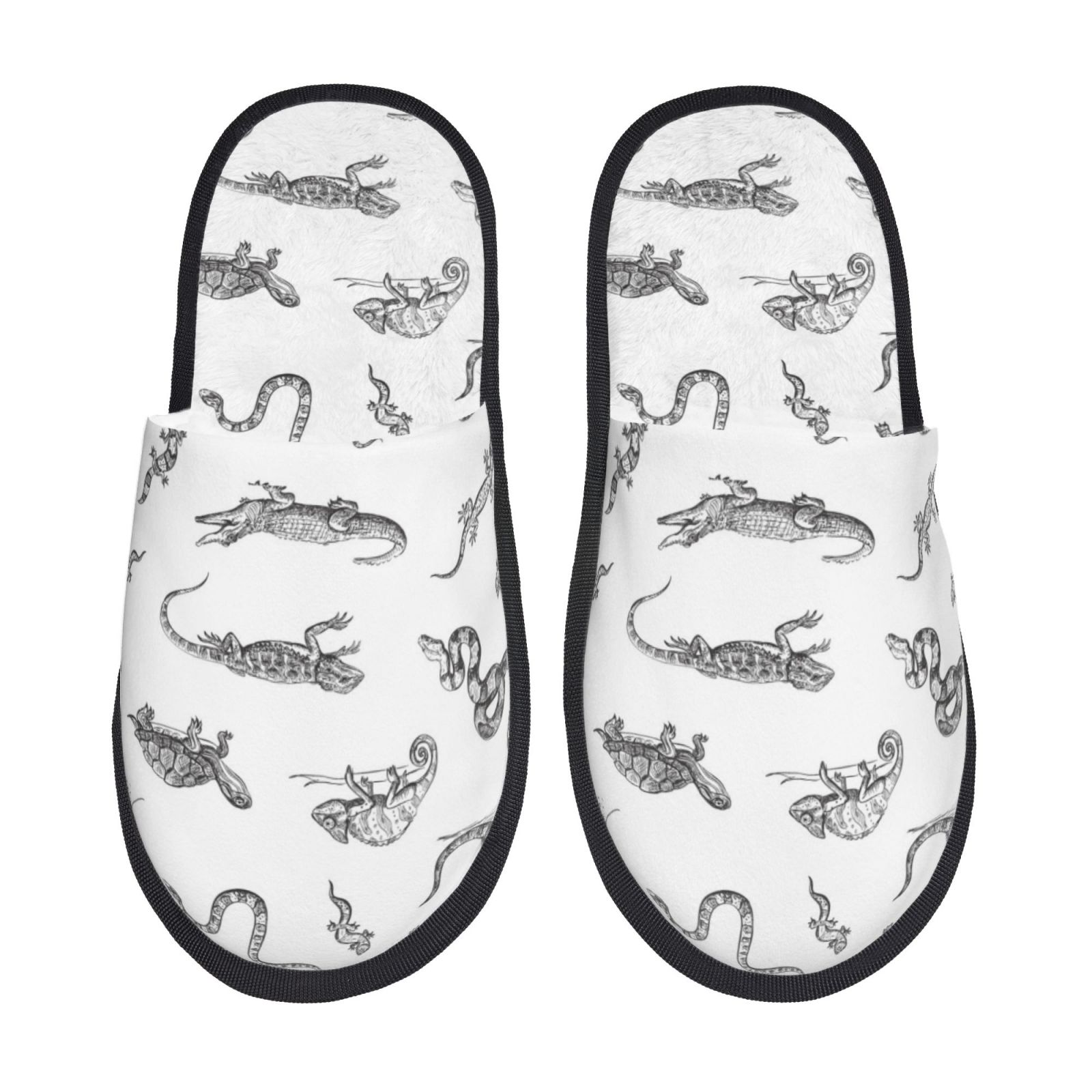 Slippers for Women Men, Lizard Snake Turtle Crocodile Warm Womens Mens ...