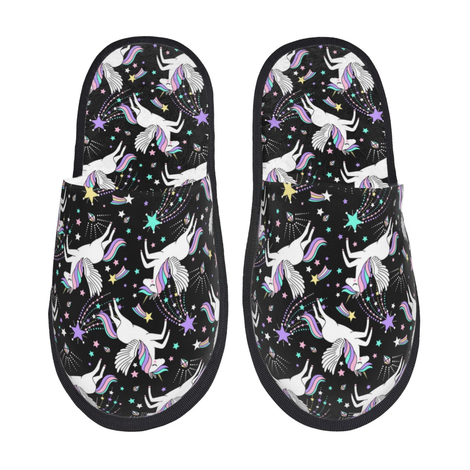 Slippers for Women Men, Marine Cute Fishtail White Horse_A Warm Womens ...